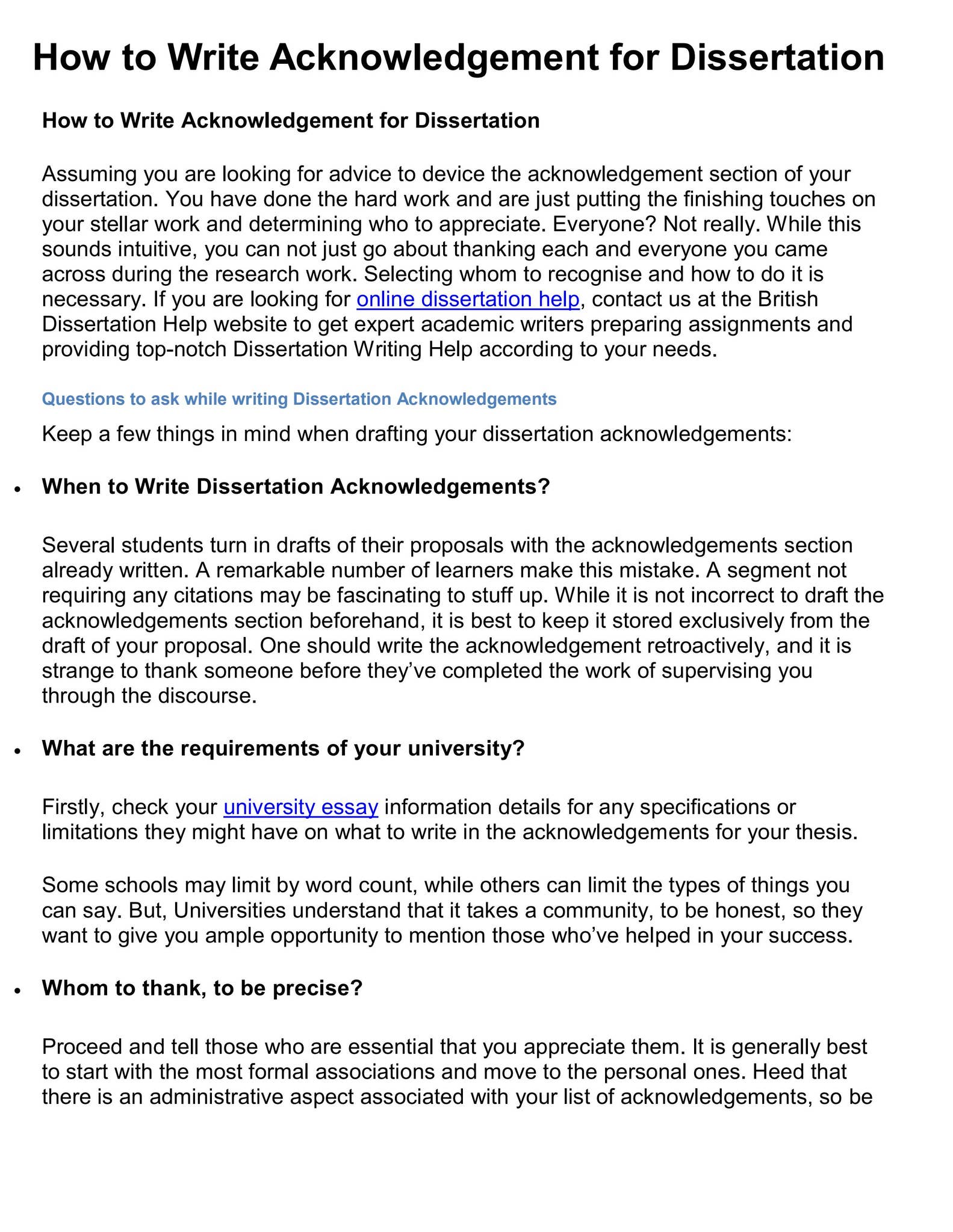 How to Write Acknowledgement for Dissertation by British Dissertation Help - Issuu