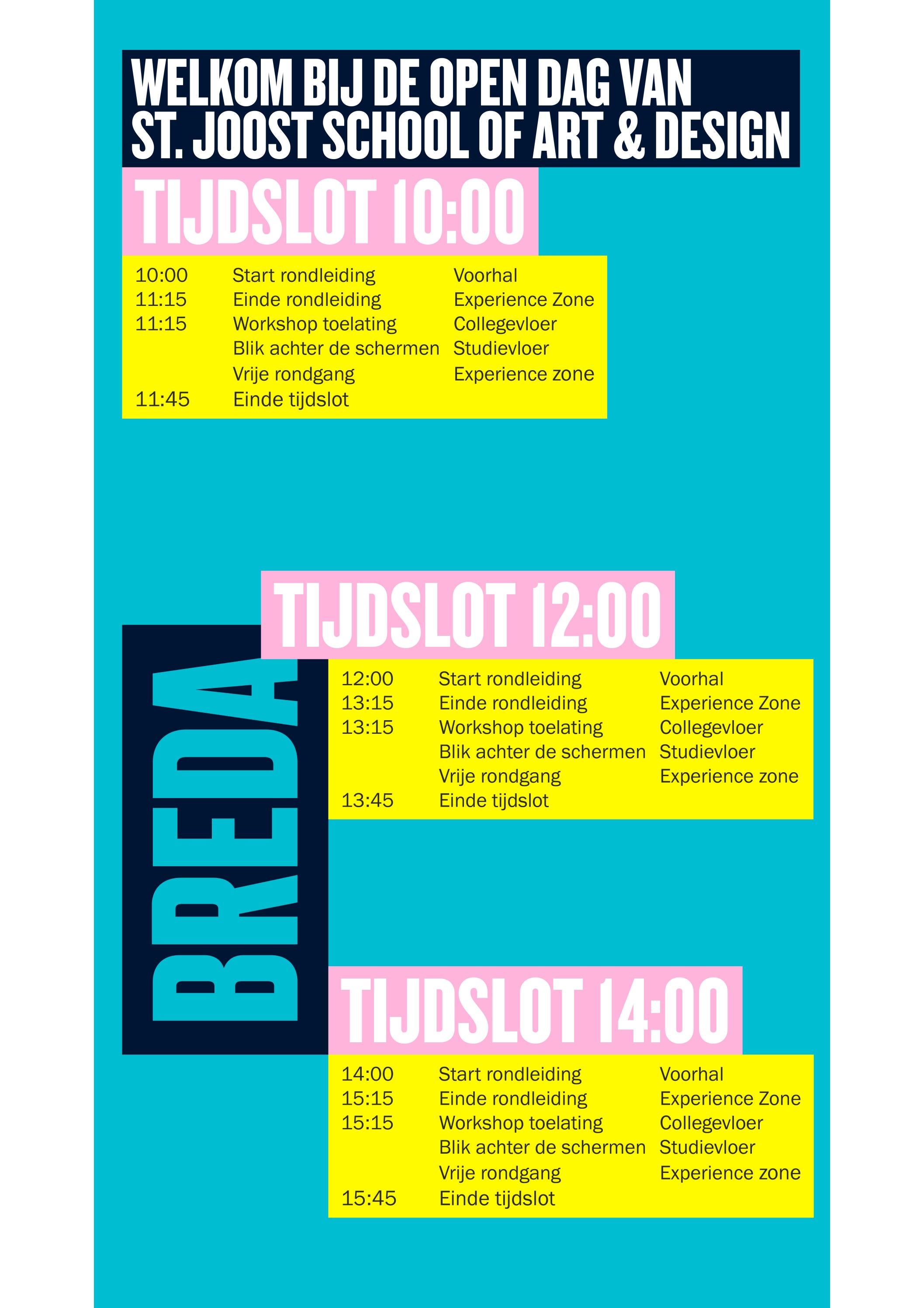 Programma Open dag - Breda by St. Joost School of Art & Design - Issuu