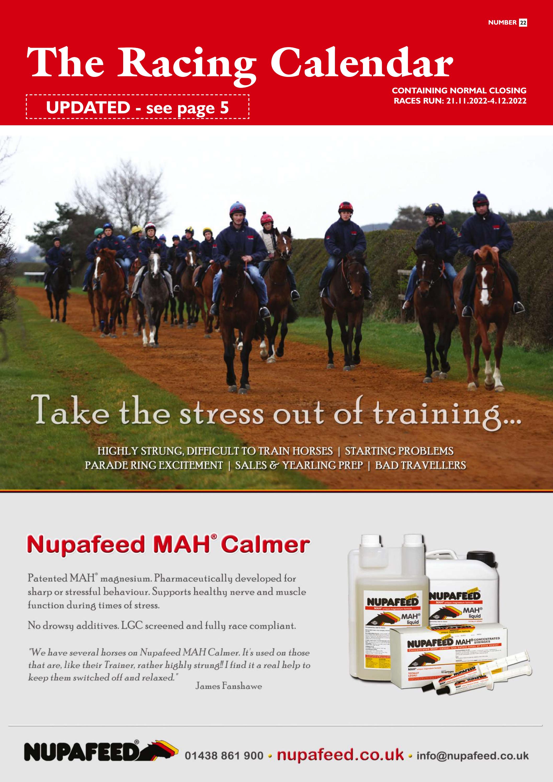 Racing Calendar - 21th November-4th December - Number 22 by Weatherbys ...