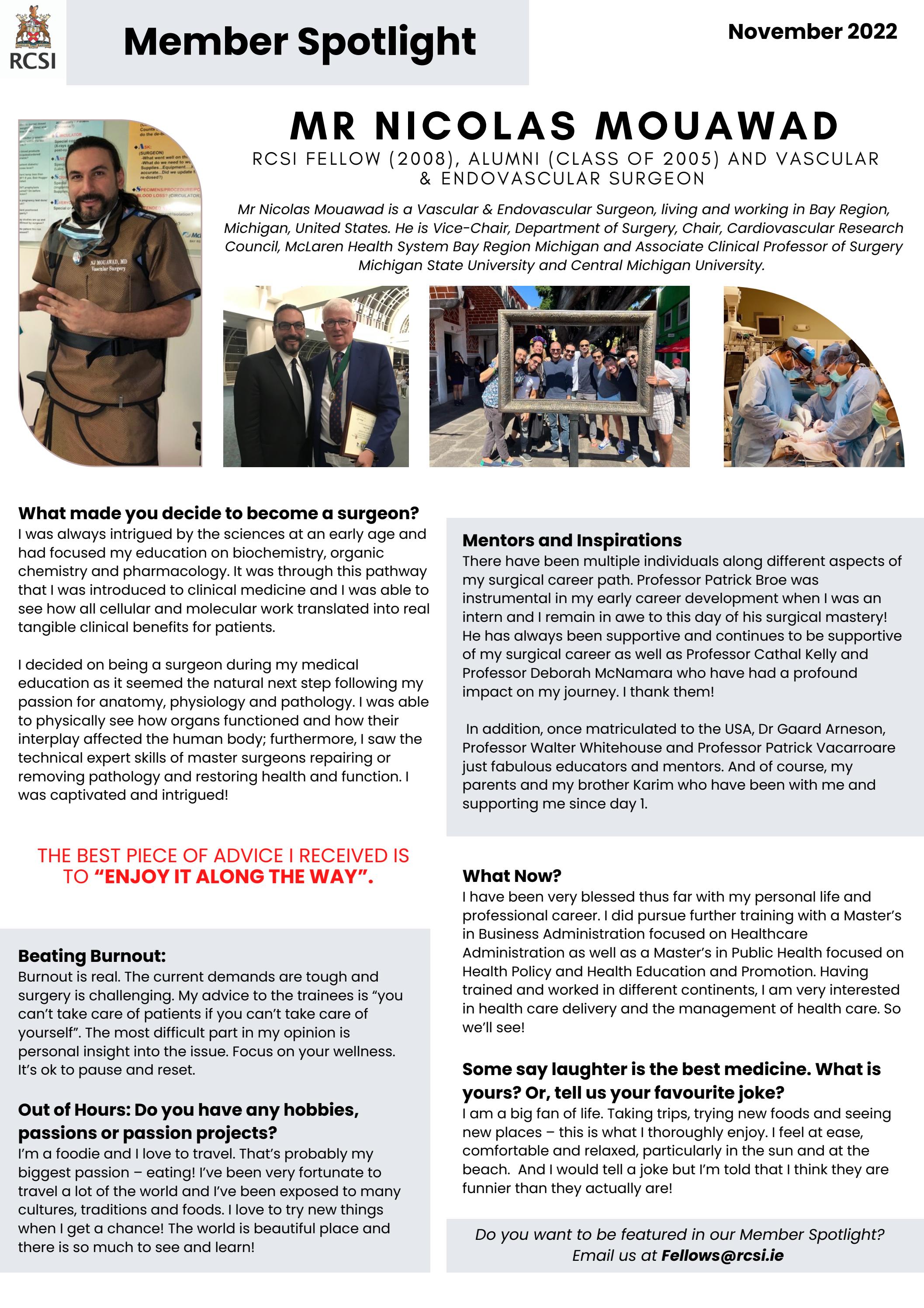 Member Spotlight - Mr Nicolas Mouawad by RCSI - Issuu