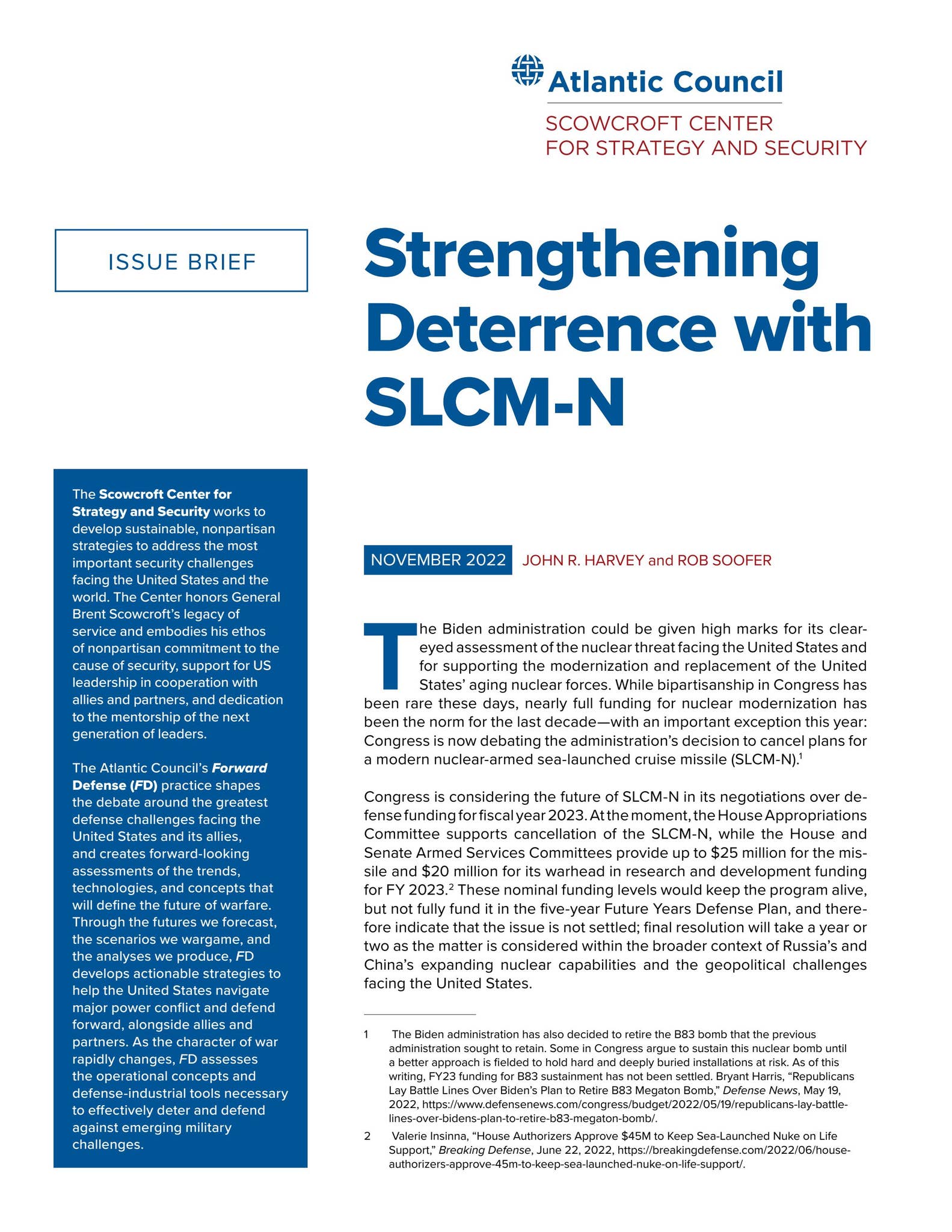 Strengthening Deterrence with SLCM-N by Atlantic Council - Issuu