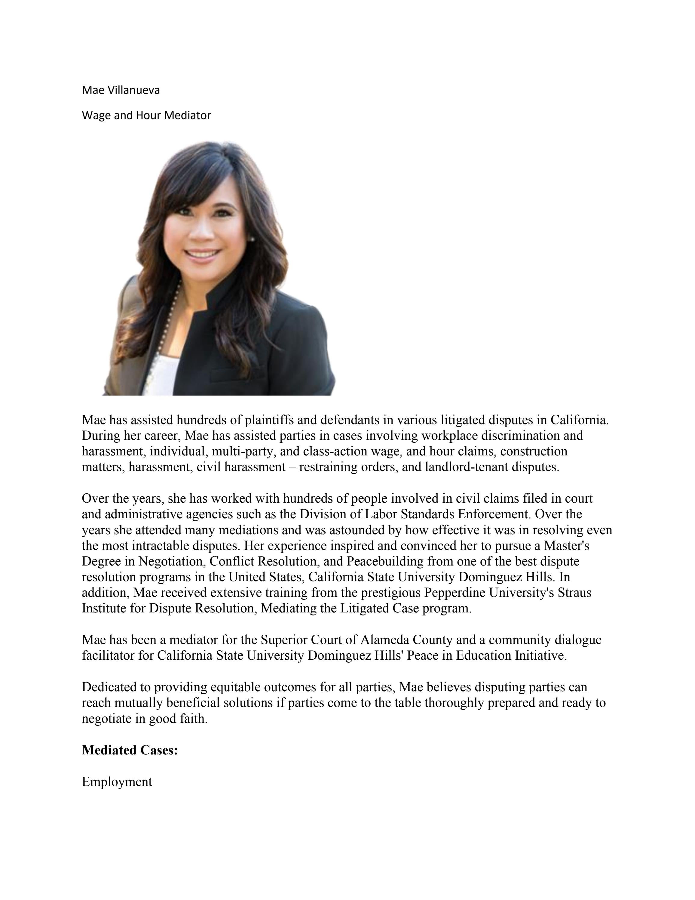 Mae Villanueva Work & Hour Mediator by Sandy Rowley - Best SEO Expert ...