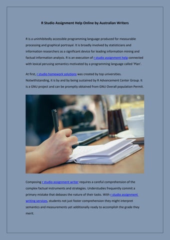 R Studio Assignment Help Online by Australian Writers by Chloe decker - Issuu