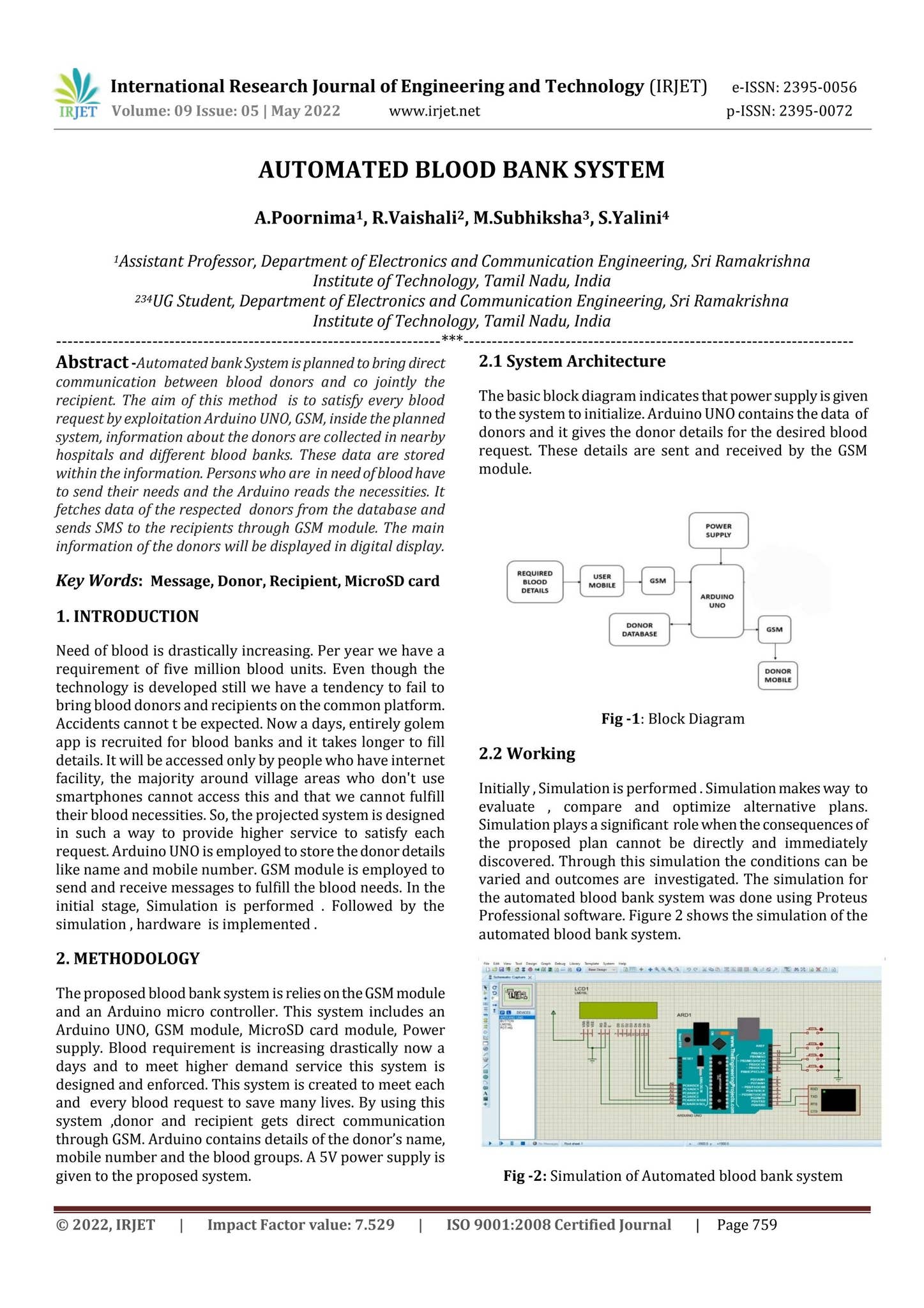 AUTOMATED BLOOD BANK SYSTEM by IRJET Journal - Issuu