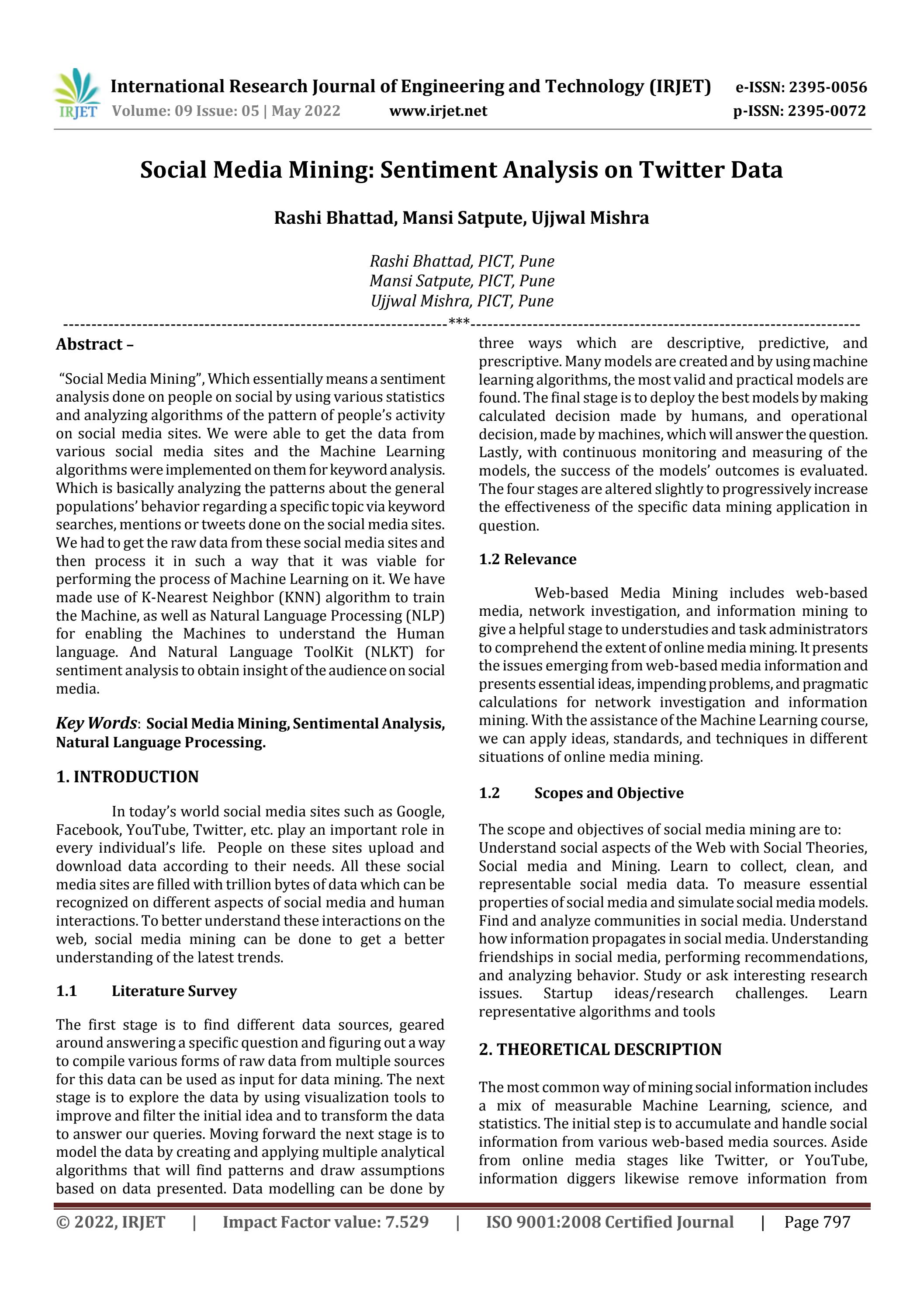 Social Media Mining: Sentiment Analysis on Twitter Data by IRJET ...