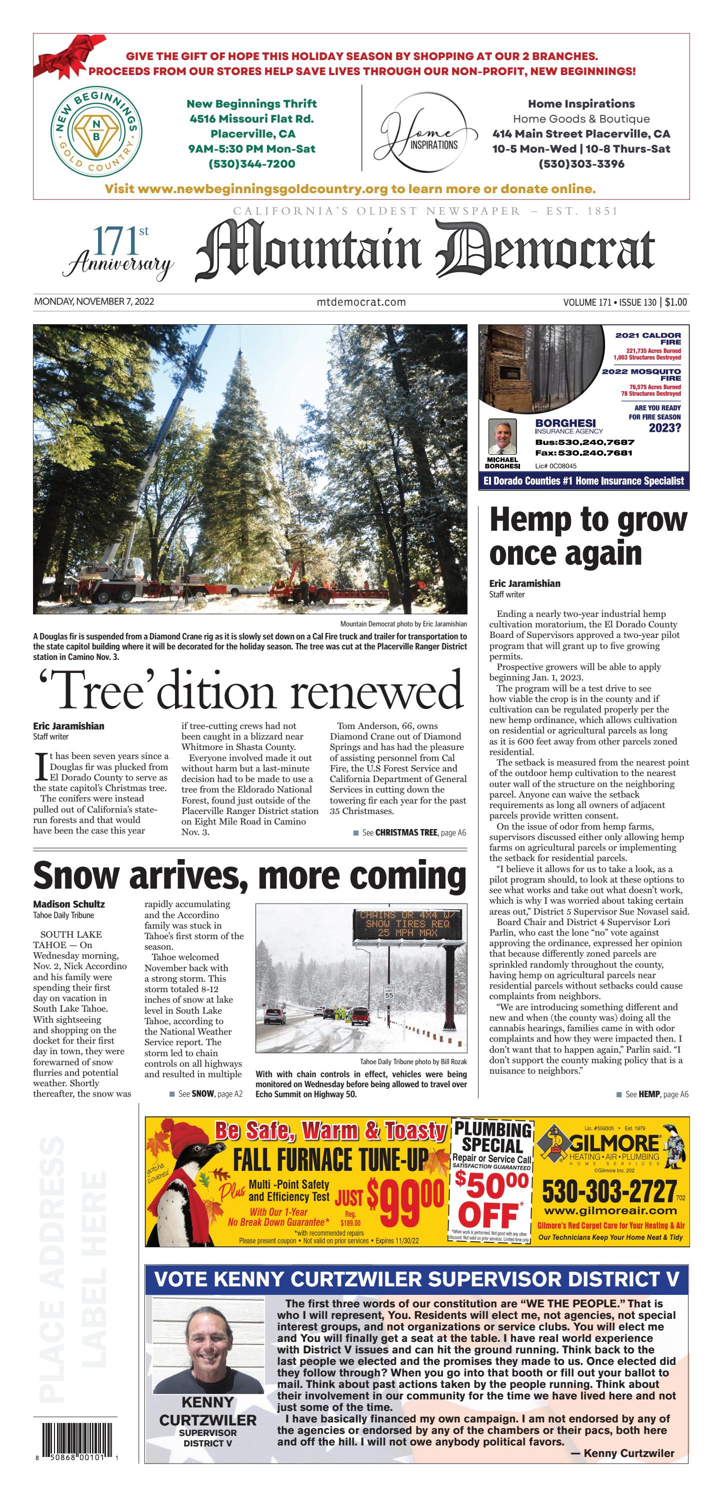 Mountain Democrat, November 7, 2022 by mcnaughtonmedia - Issuu