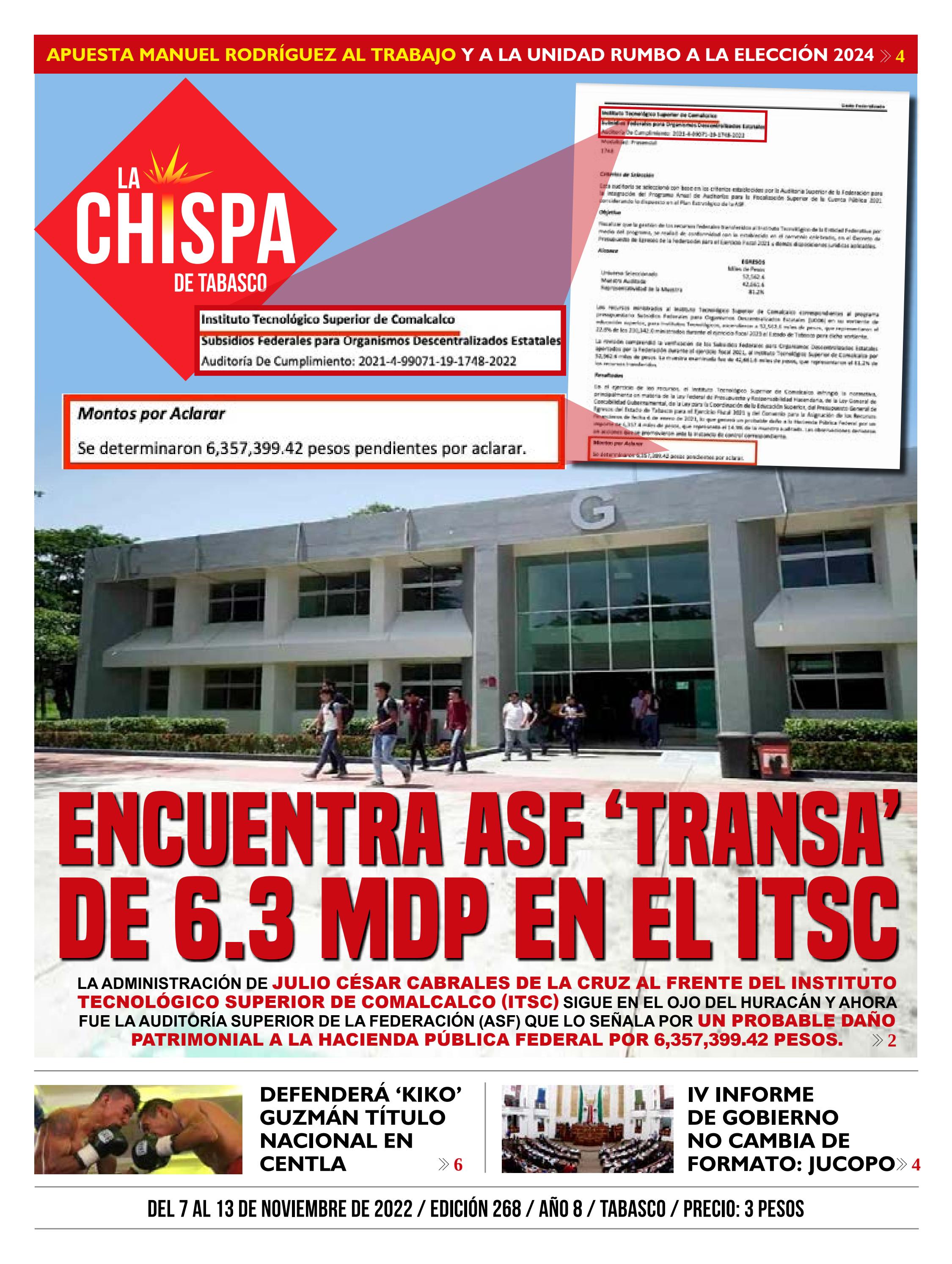 Semanario La Chispa de Tabasco, edición 268 by Revista LaChispa - Issuu