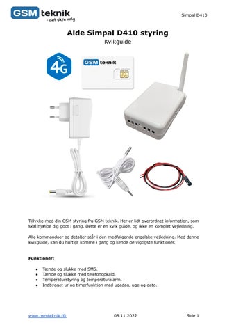 Alde SimPal D410 - Brugervejledning DK by GSM Teknik - Issuu