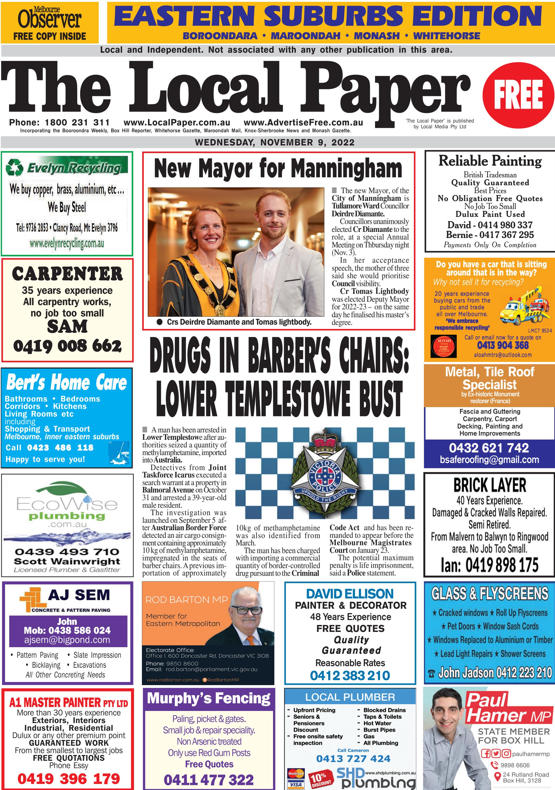 The Local Paper. Eastern Suburbs Edition. Wed., Nov. 9, 2022 by Ash ...