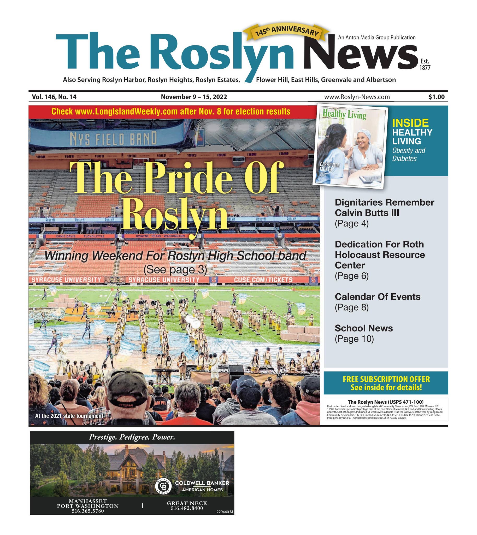 The Roslyn News 11/9/22 edition is published weekly by Anton Media ...