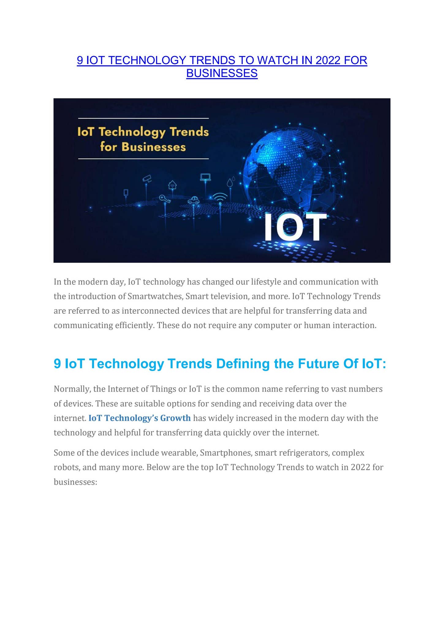 IOT TECHNOLOGY TRENDS | SSTech System by SSTech System - Issuu