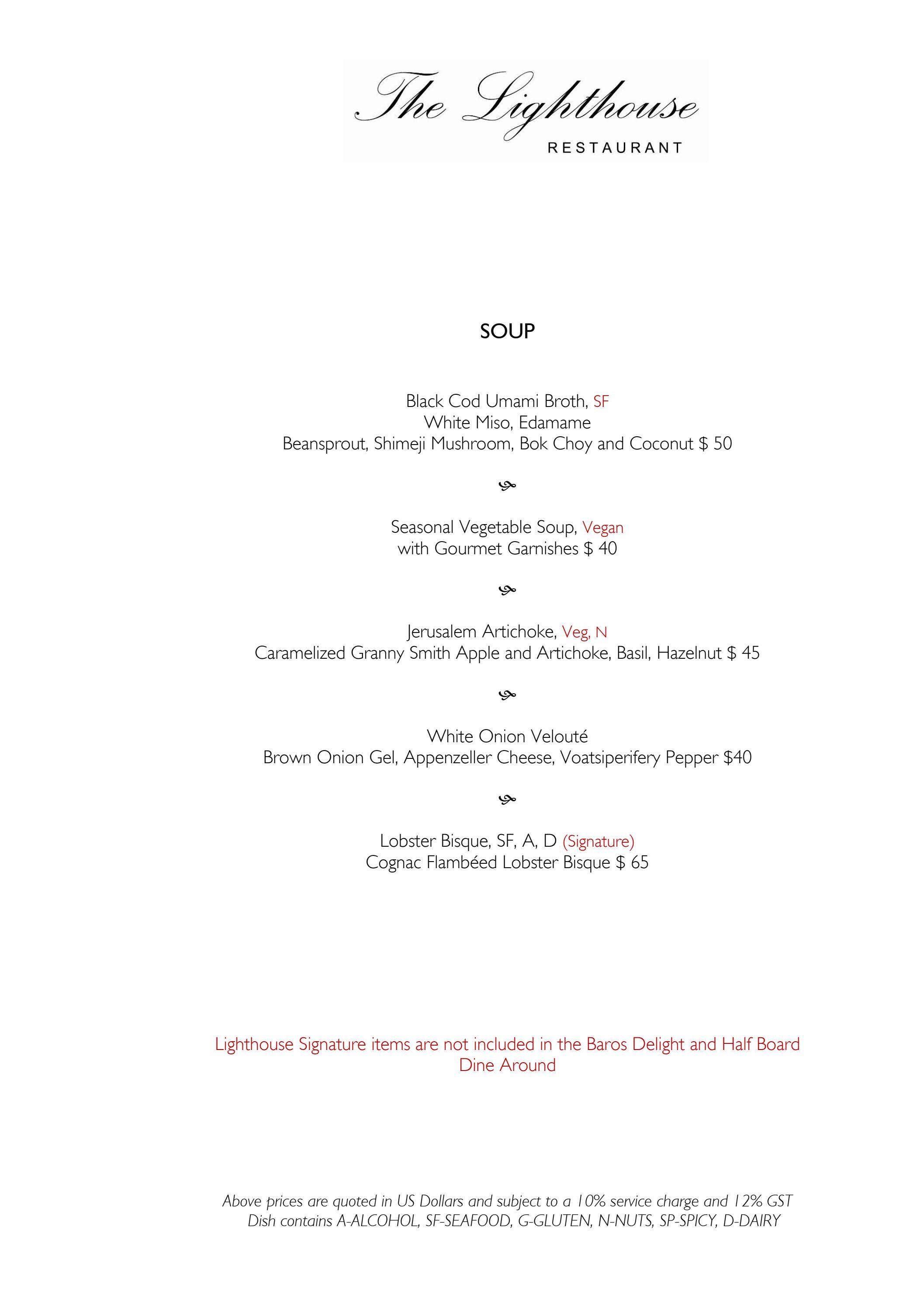 The Lighthouse Restaurant Menu by Baros Marketing - Issuu