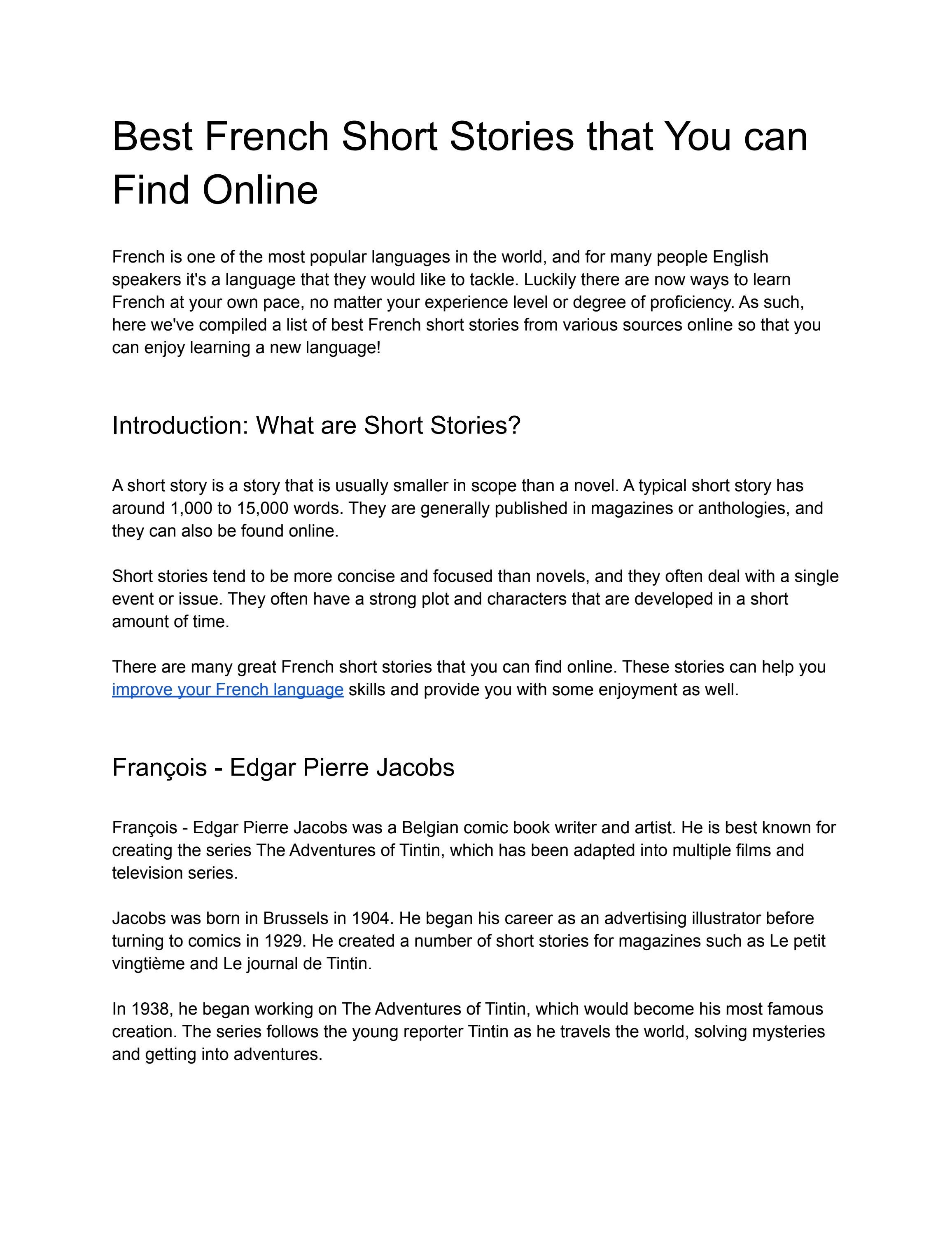 Best French Short Stories that You can Find Online by CCube Academy - Issuu