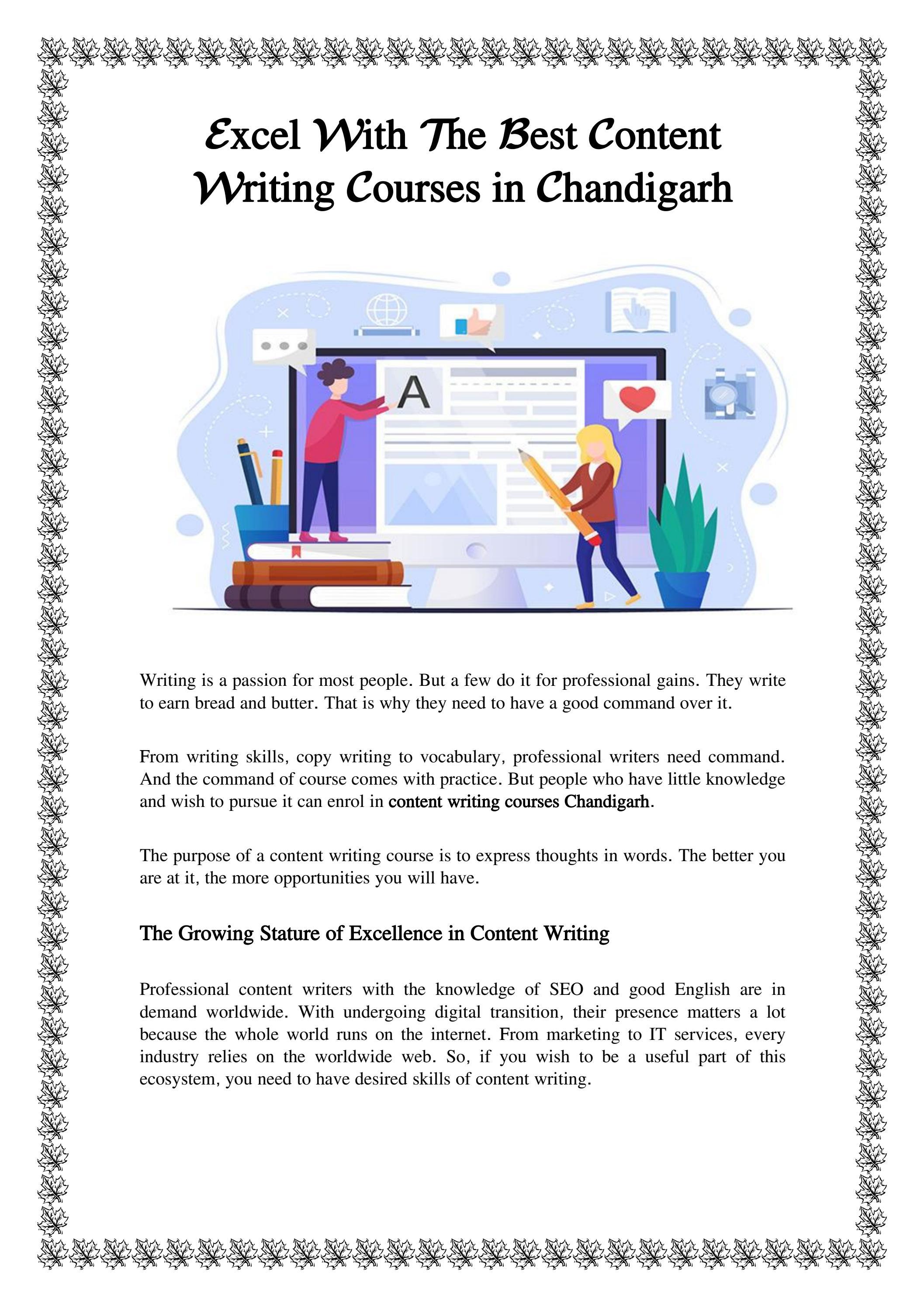 Excel With The Best Content Writing Courses in Chandigarh by Edupro ...