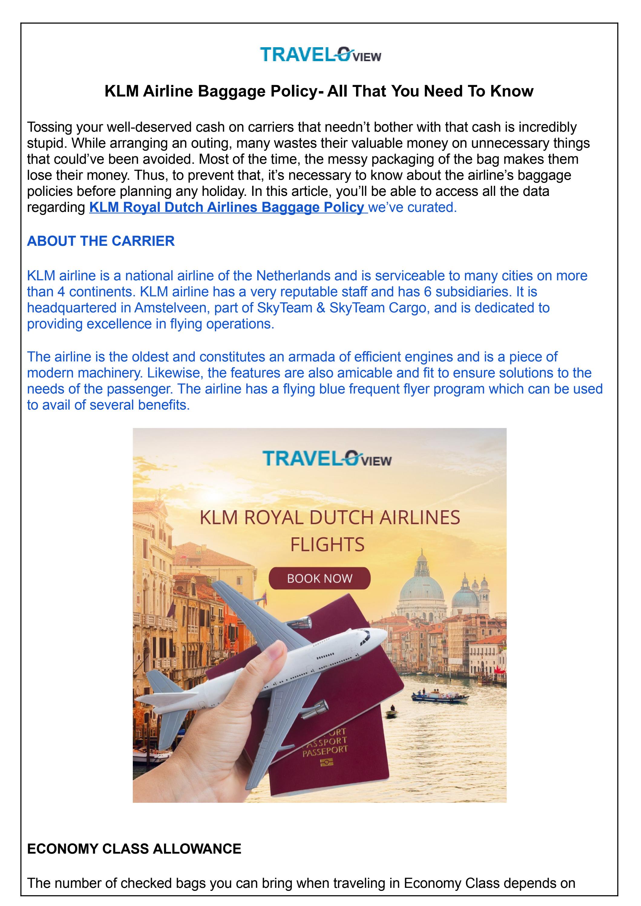 Book KLM Royal Dutch Airlines by Travel Oview - Issuu