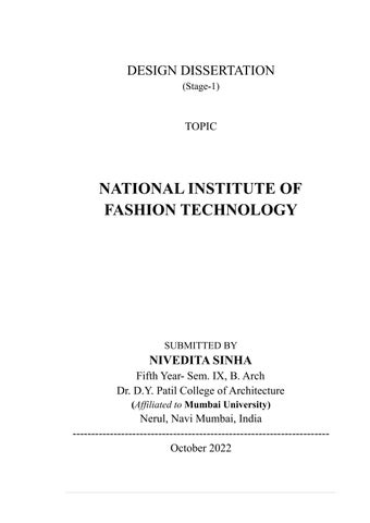 Design Dissertation - 5th Year B.ARCH by Nivedita Sinha - Issuu