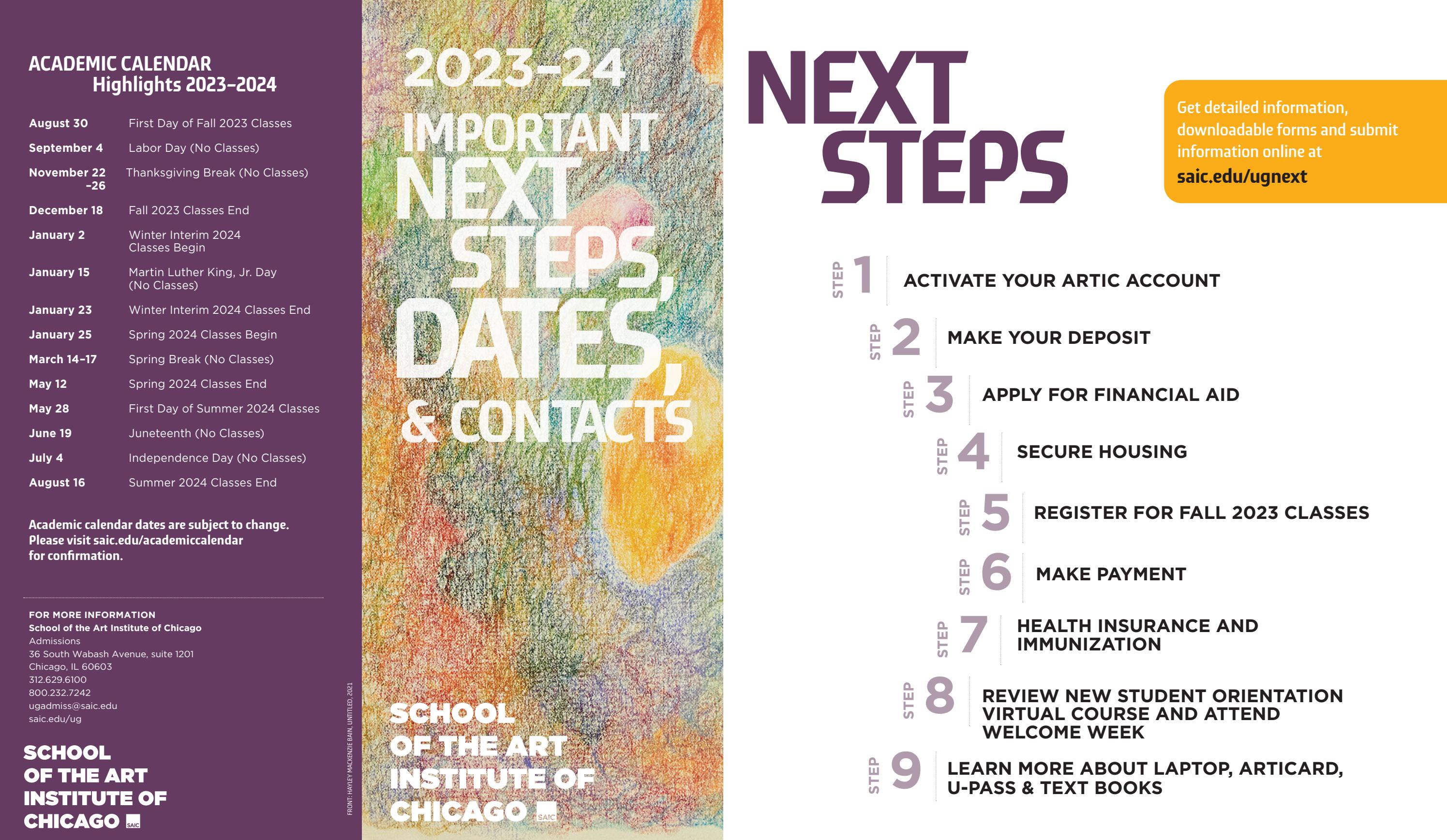 Admitted Student Next Steps Mini-Brochure 2023 by School of the Art ...