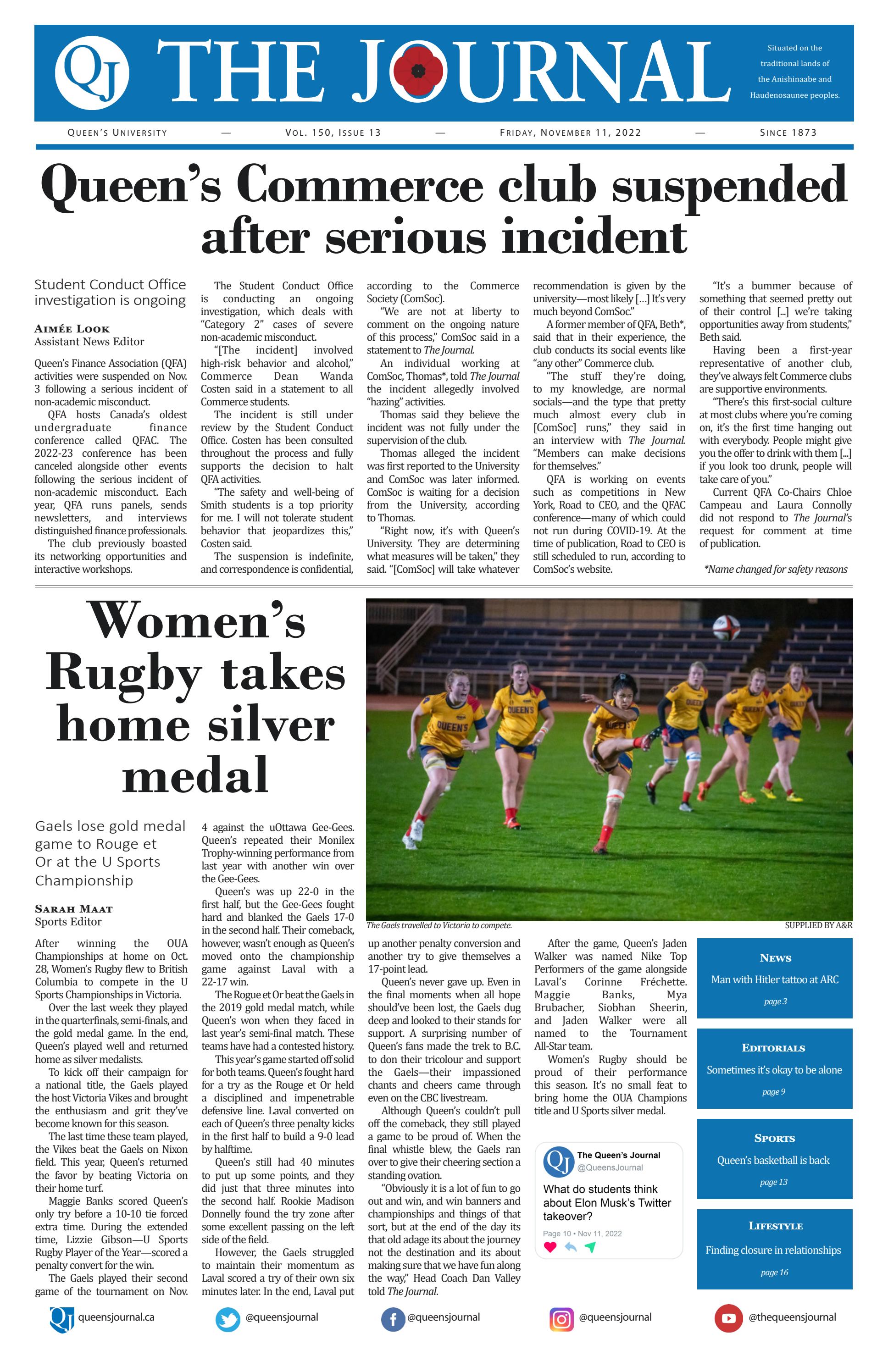 The Queen's Journal, Volume 150, Issue 13 by The Queen's Journal - Issuu