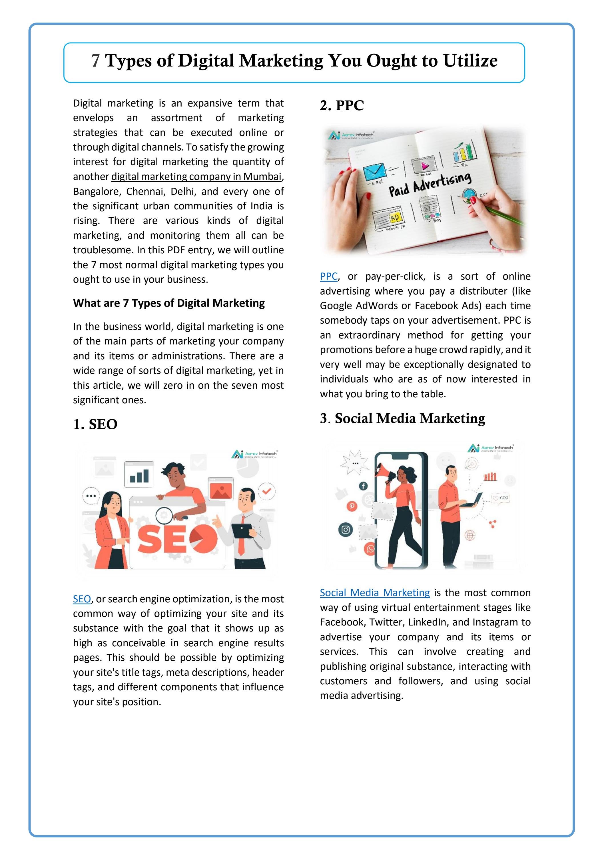7 Types of Digital Marketing You Ought to Utilize by Aarav Infotech - Issuu