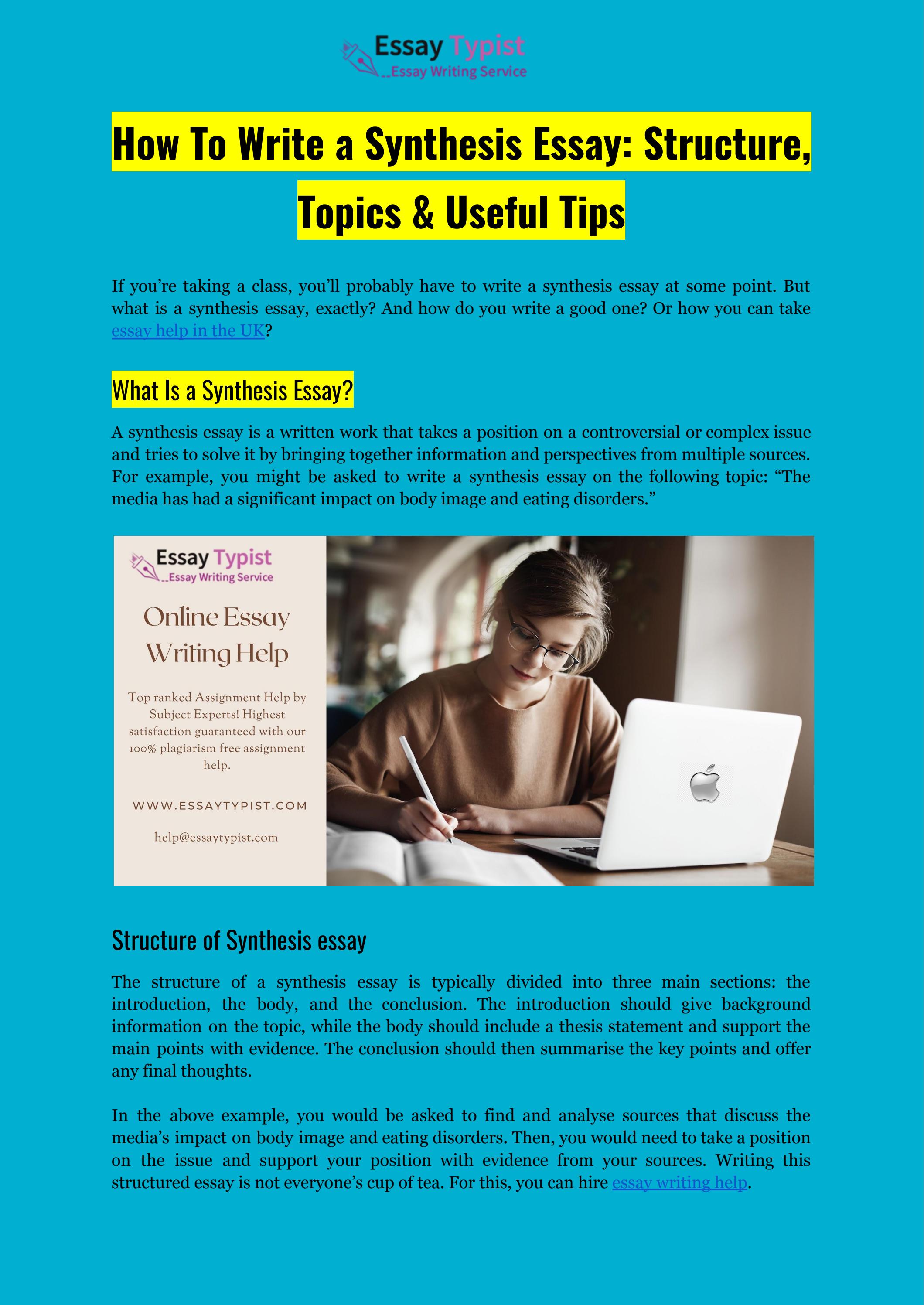 How To Write A Synthesis Essay Structure Topics Useful Tips By 