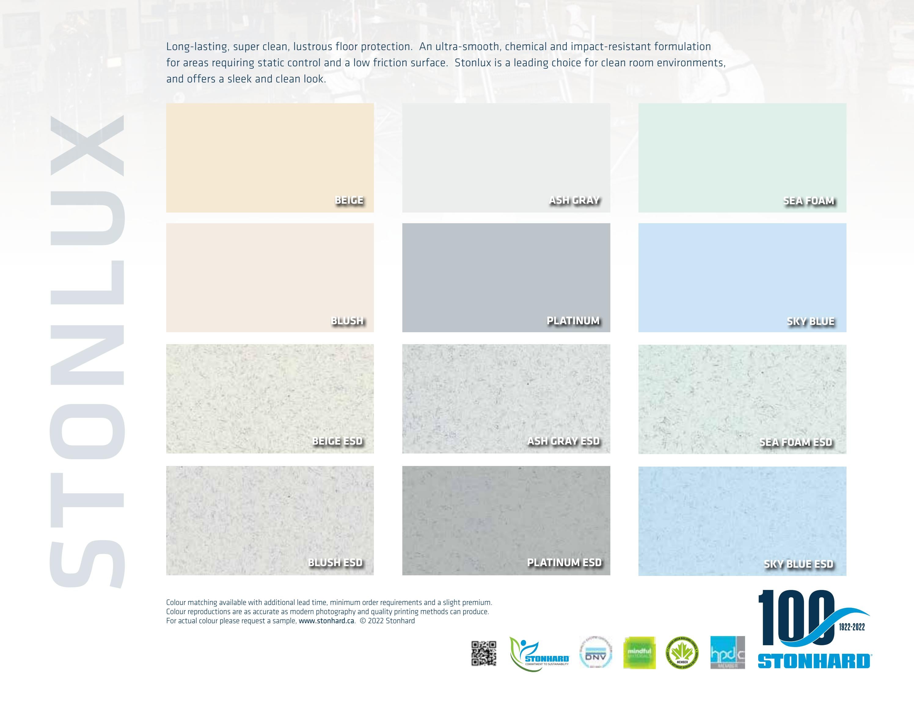 Stonhard | Stonlux Colour Chart by stonhard_canada - Issuu