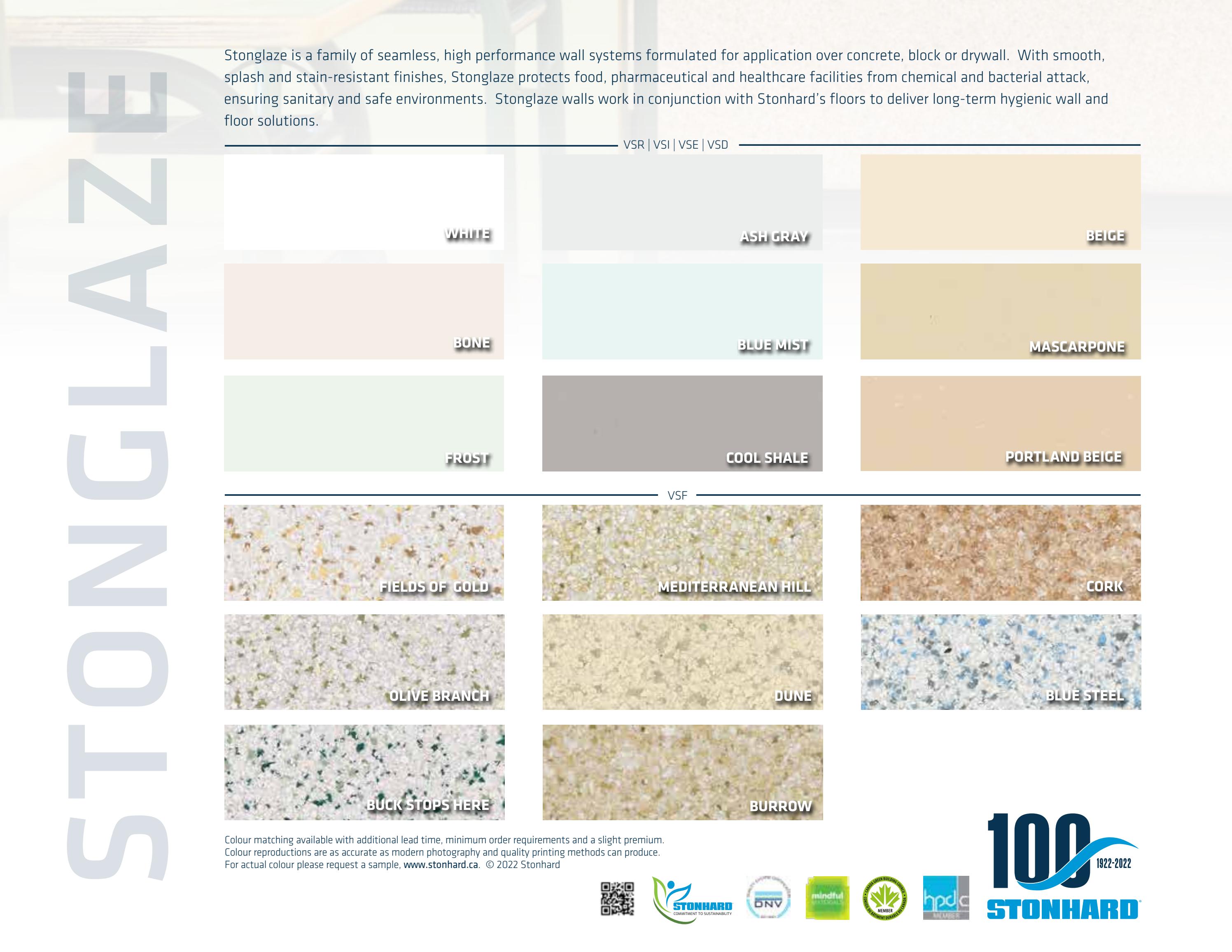 Stonhard | Stonglaze Colour Chart by stonhard_canada - Issuu