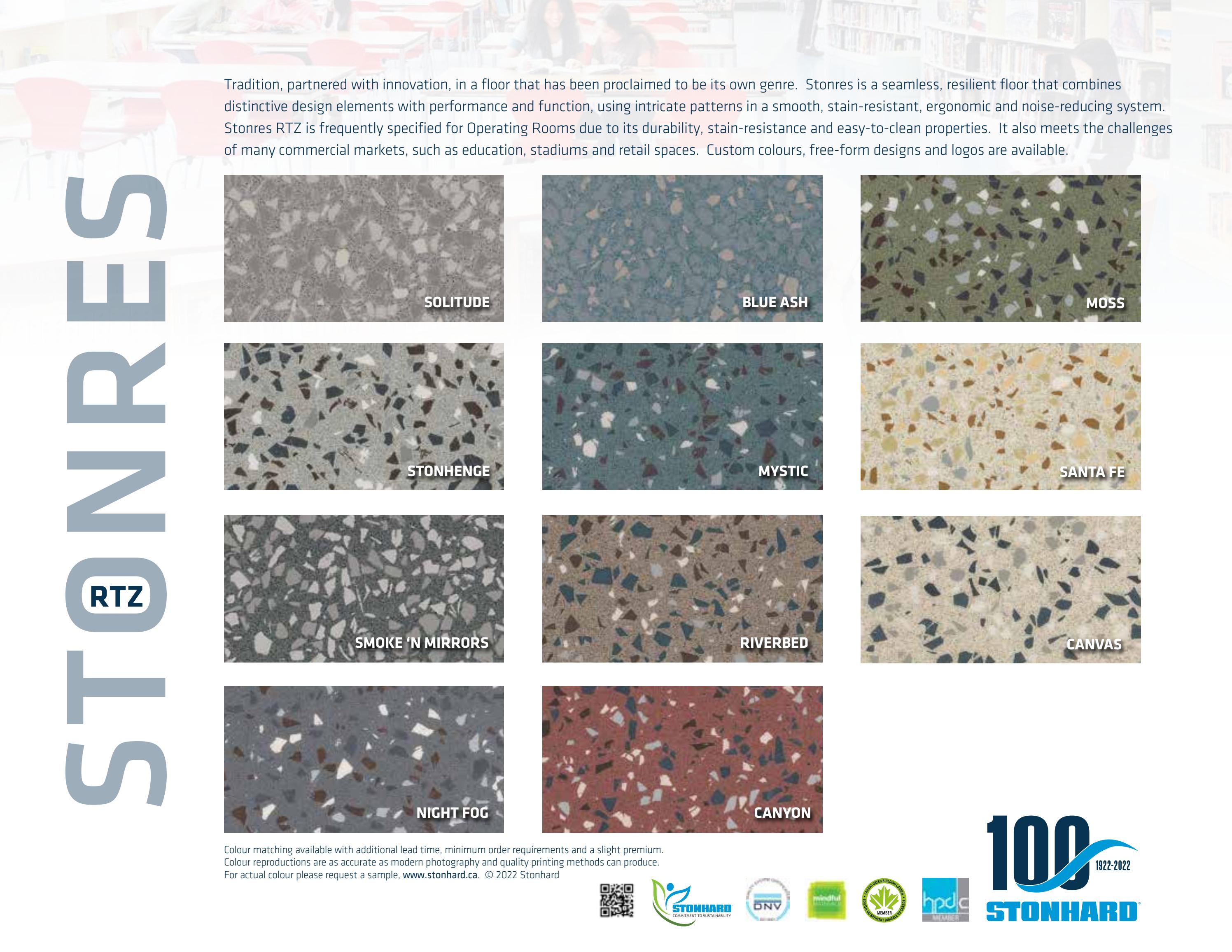Stonhard | Stonres RTZ Colour Chart by stonhard_canada - Issuu