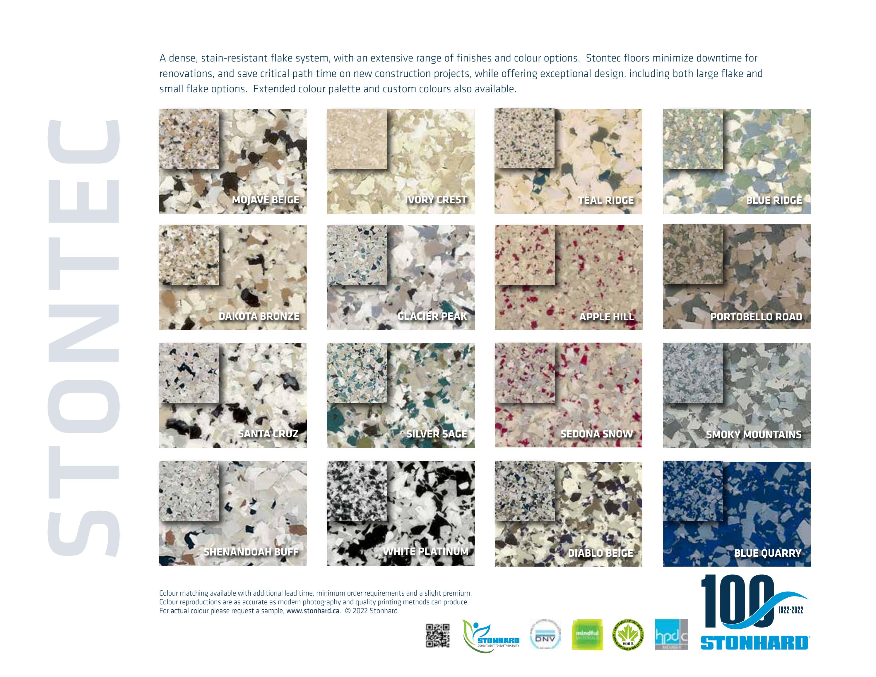 Stonhard | Stontec Colour Chart by stonhard_canada - Issuu