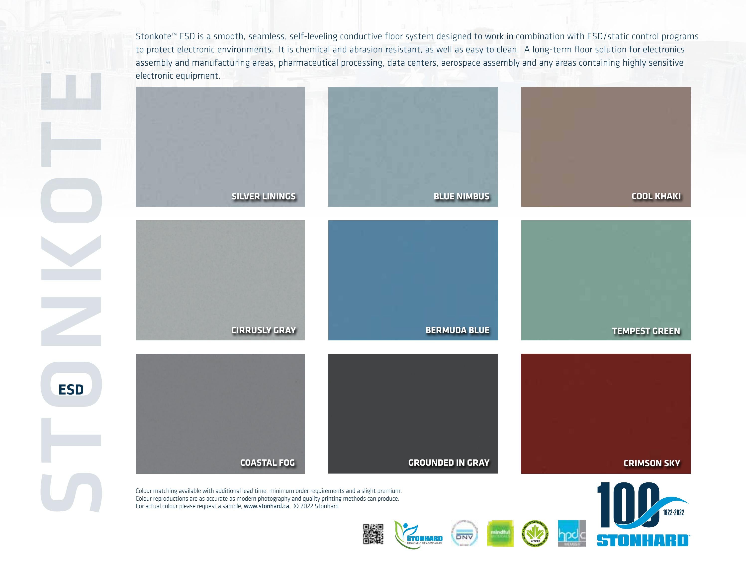 Stonhard | Stonkote ESD | Colour Chart by stonhard_canada - Issuu