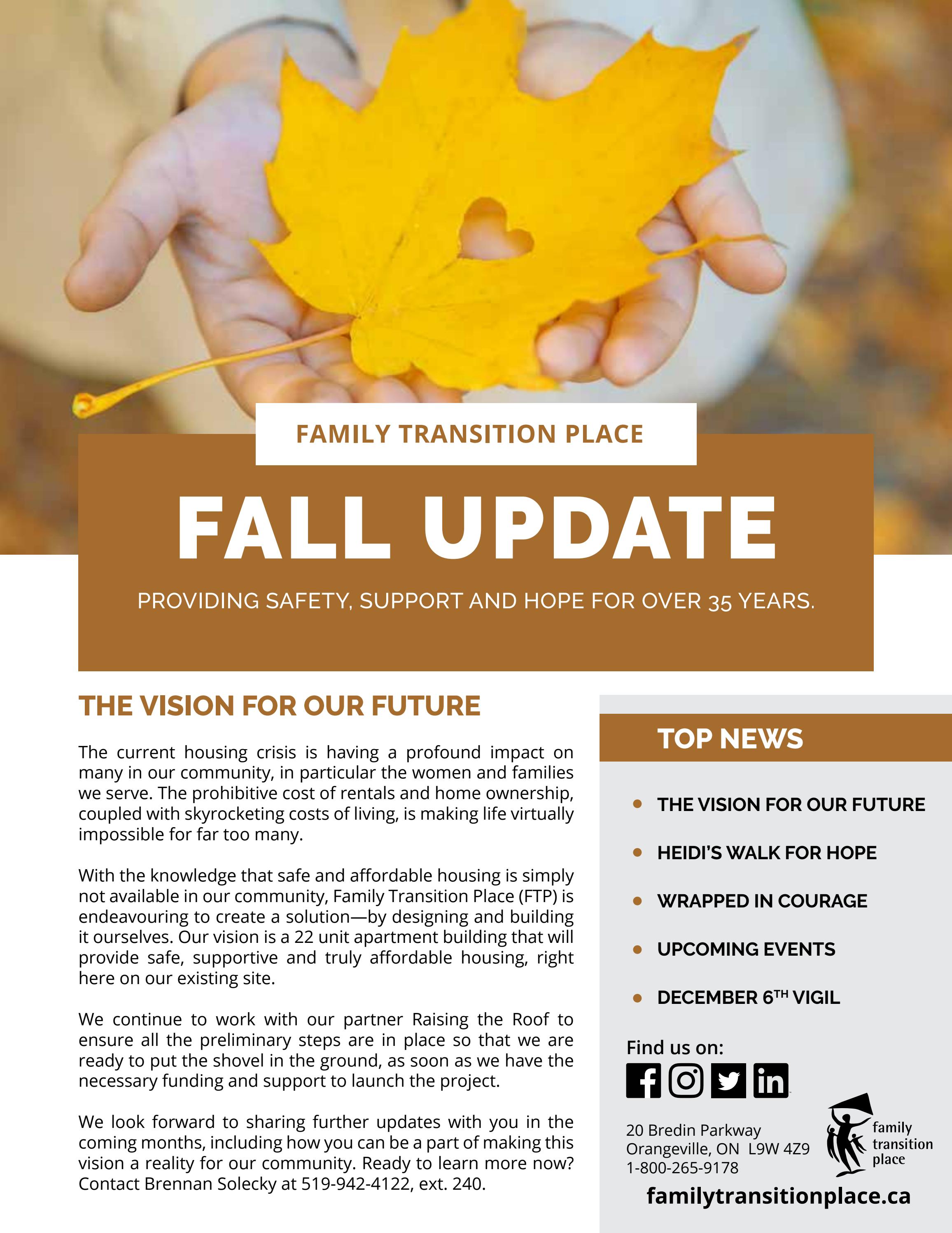 2022 Fall Update - Family Transition Place by Family Transition Place ...