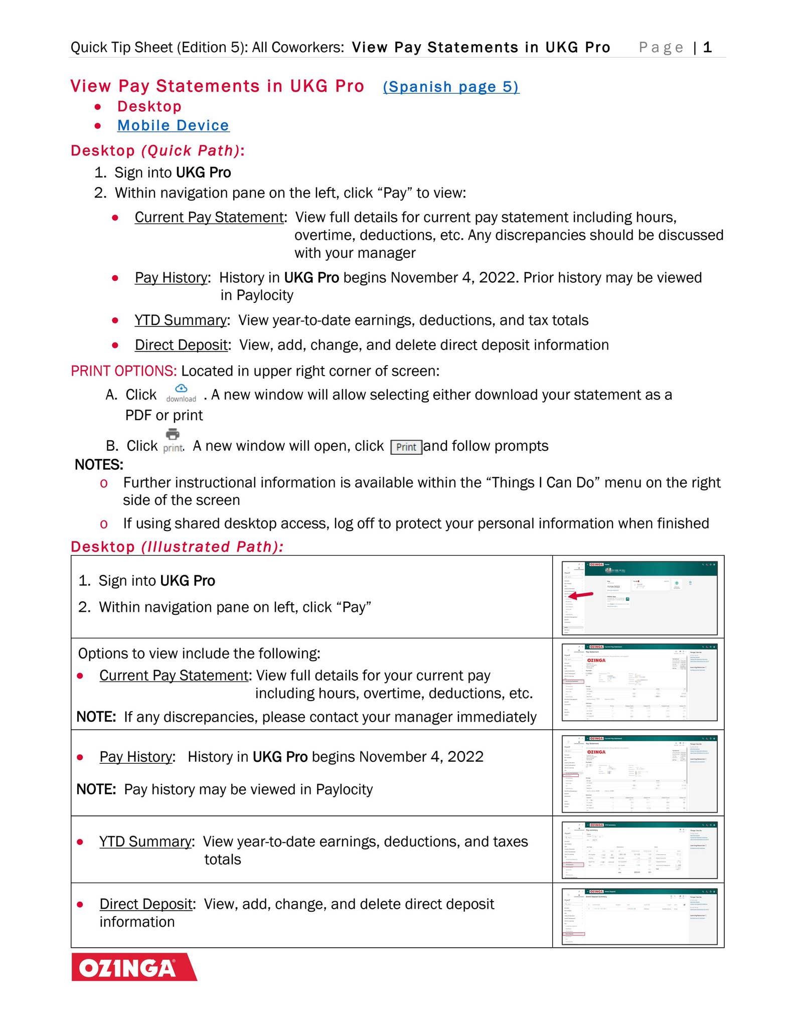 Quick Tip - View Pay Statements in UKG by ozinga_1928 - Issuu