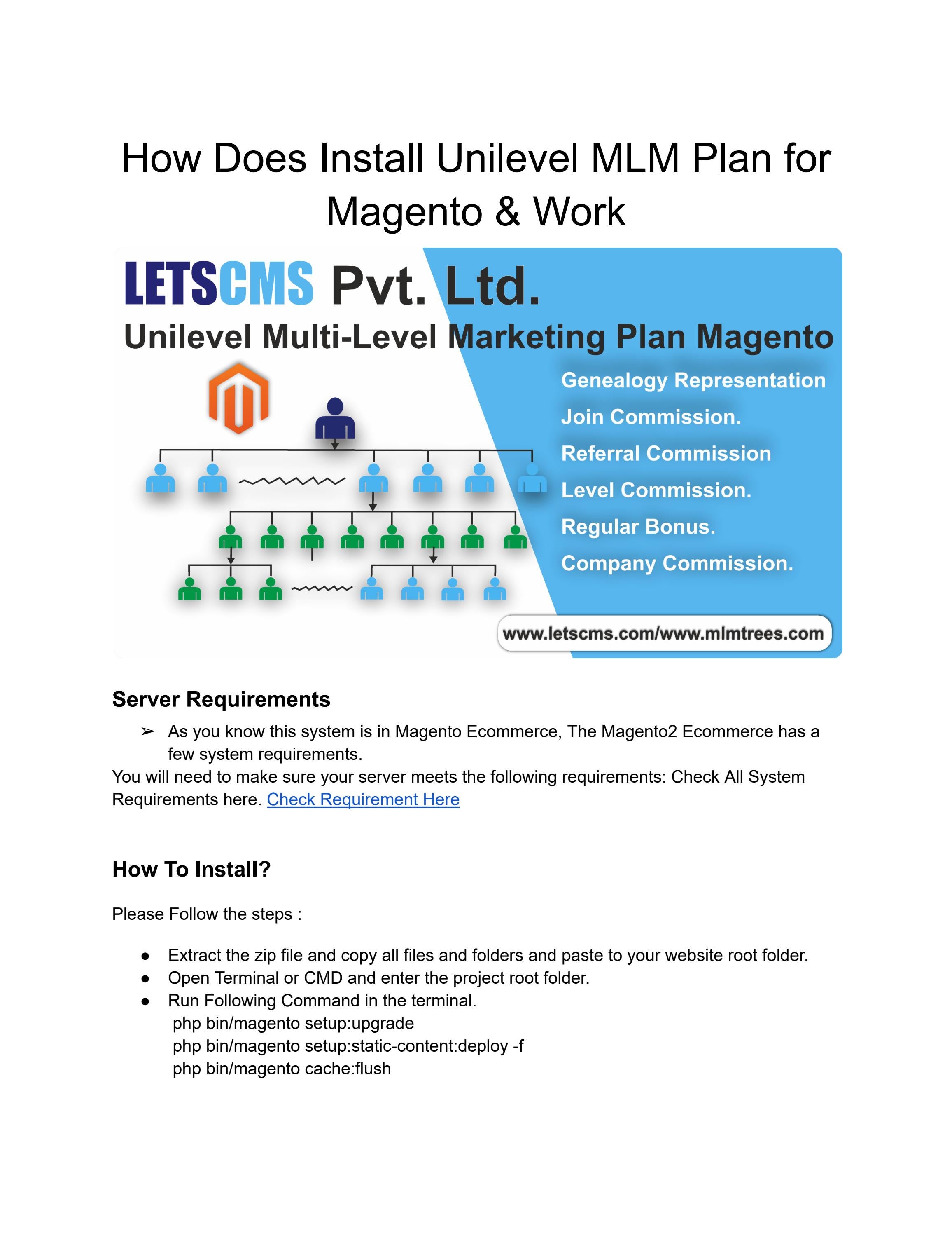 Unilevel MLM Magento Module Extension | Unilevel Multi-Level Marketing Plan By LETSCMS Pvt. Ltd ...