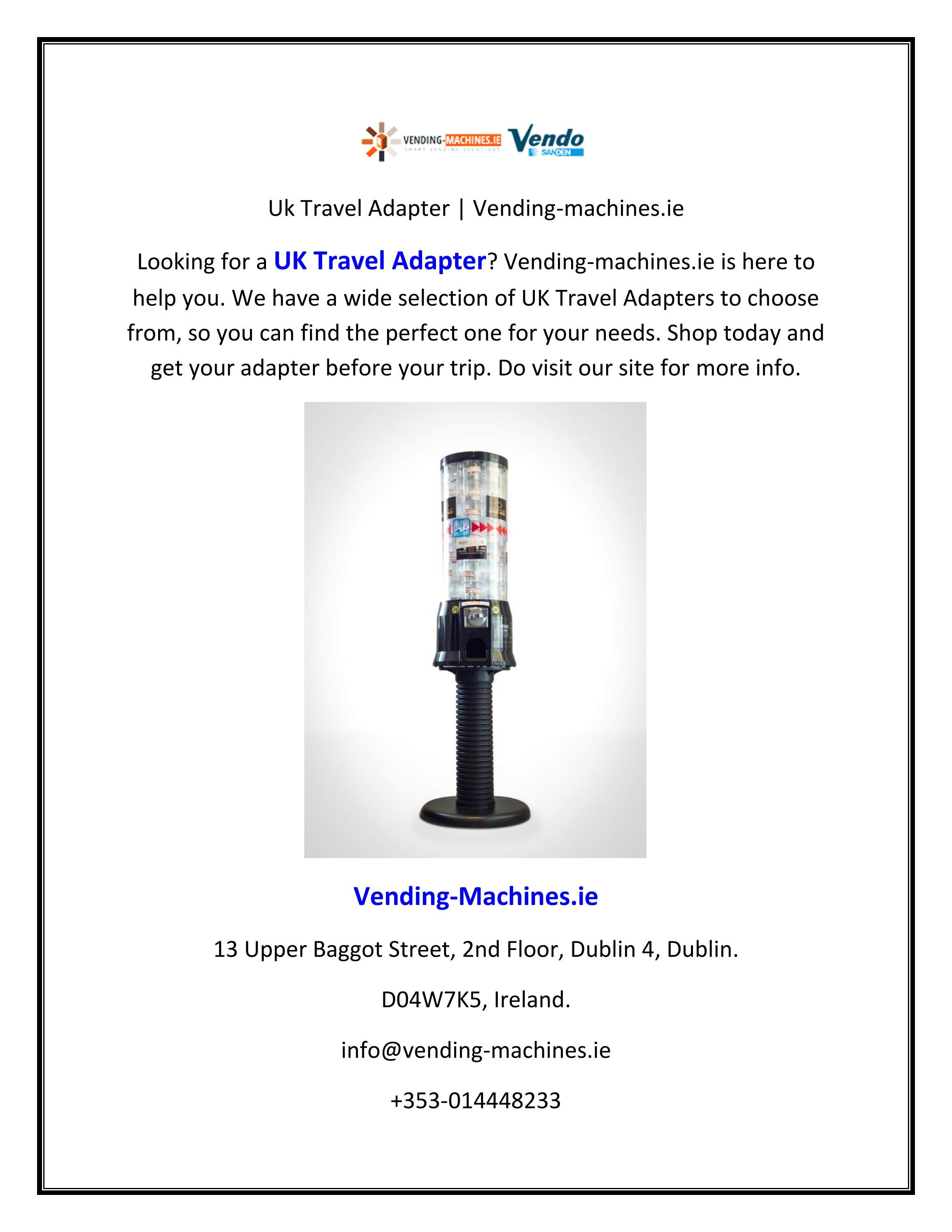 Uk Travel Adapter | Vending-machines.ie by Vending-Machines.ie - Issuu