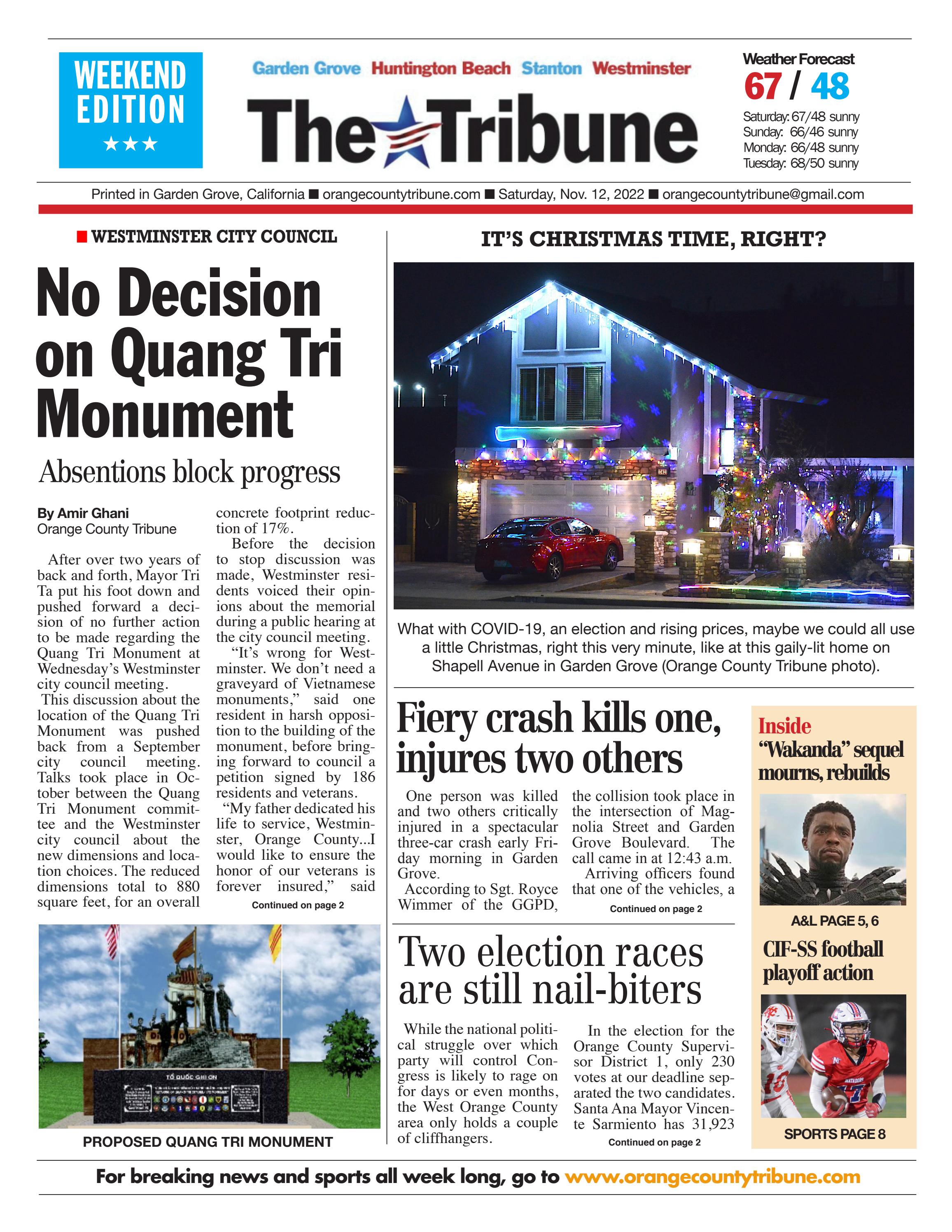 The Orange County Tribune Nov. 12, 2022 by orangecountytribune - Issuu