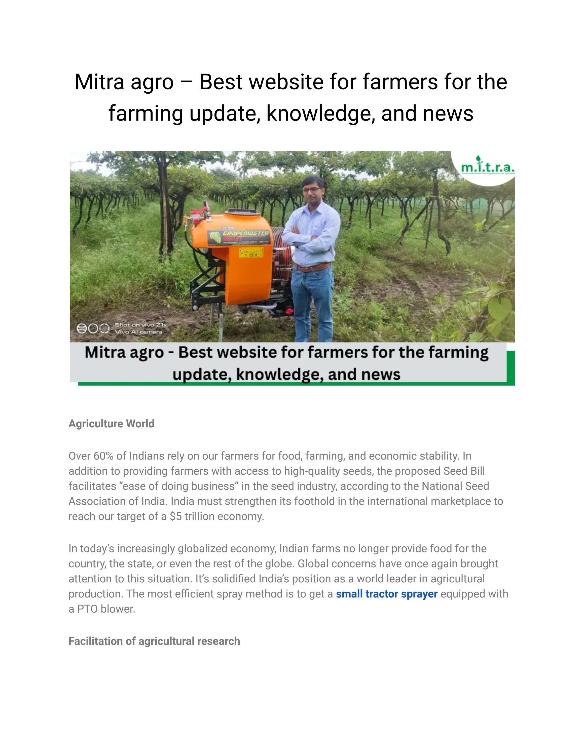 Mitra agro - Best website for farmers for the farming update, knowledge ...