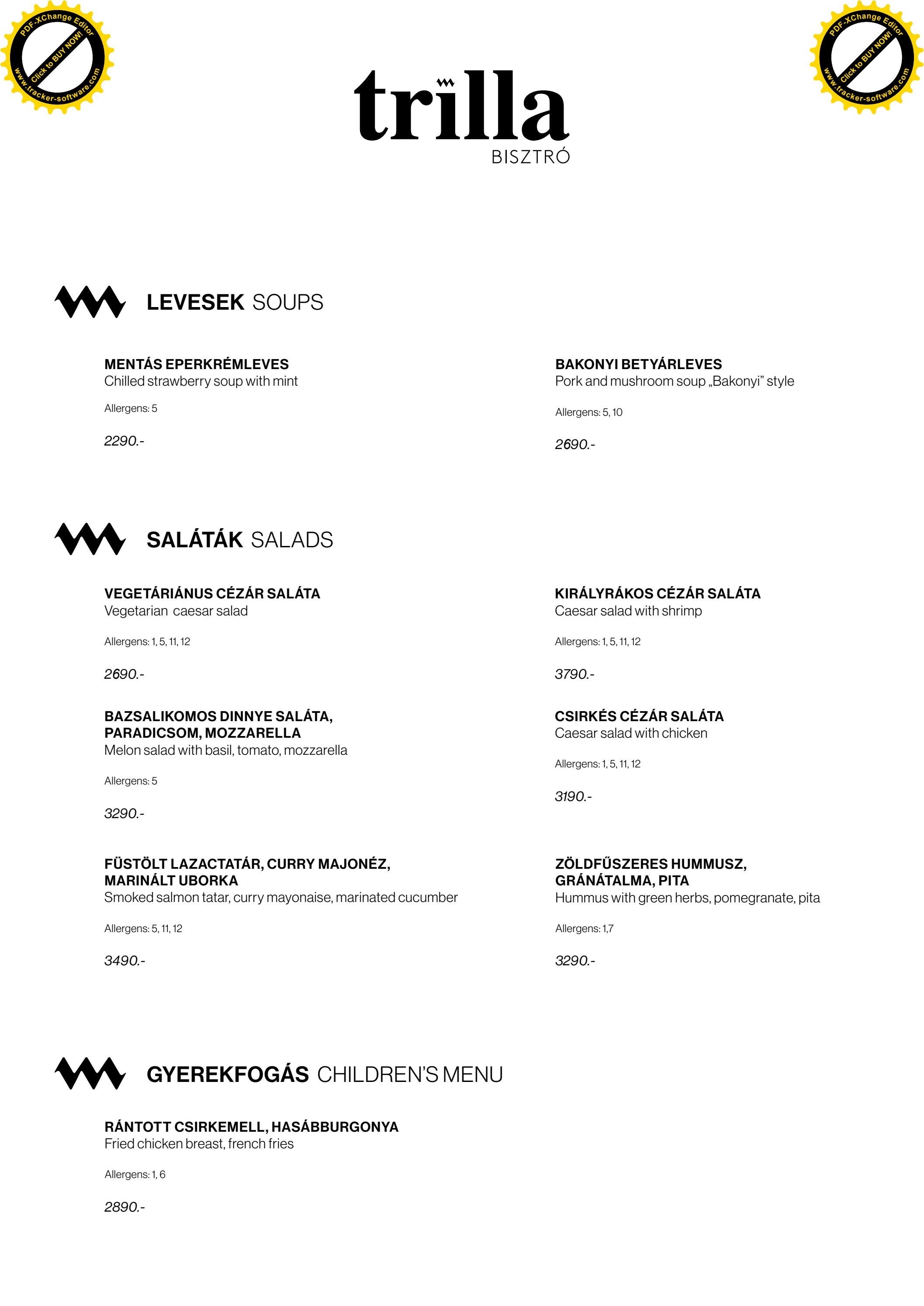 Trilla bisztró étlap by magyarzenehaza - Issuu