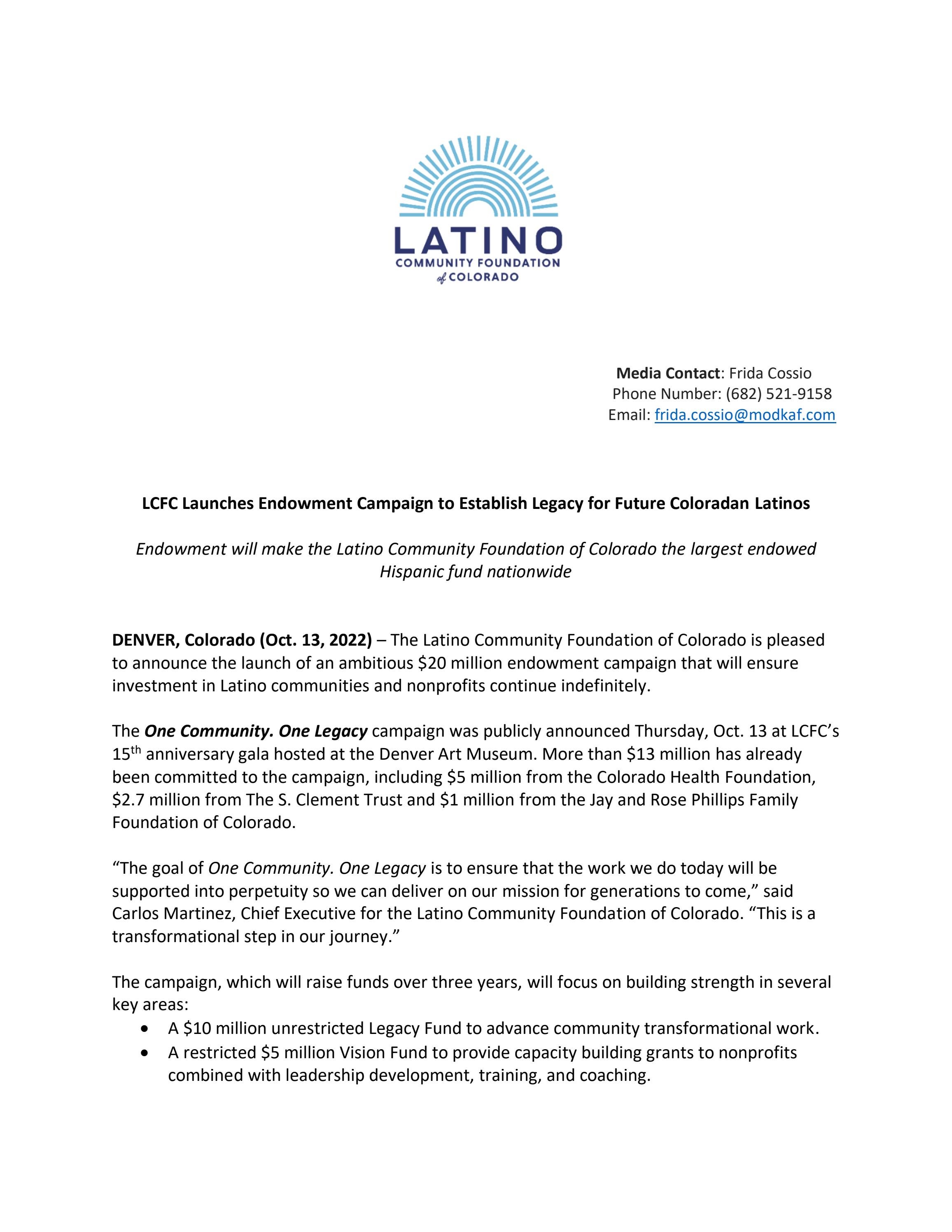 LCFC Launches Endowment Campaign to Establish Legacy for Future ...