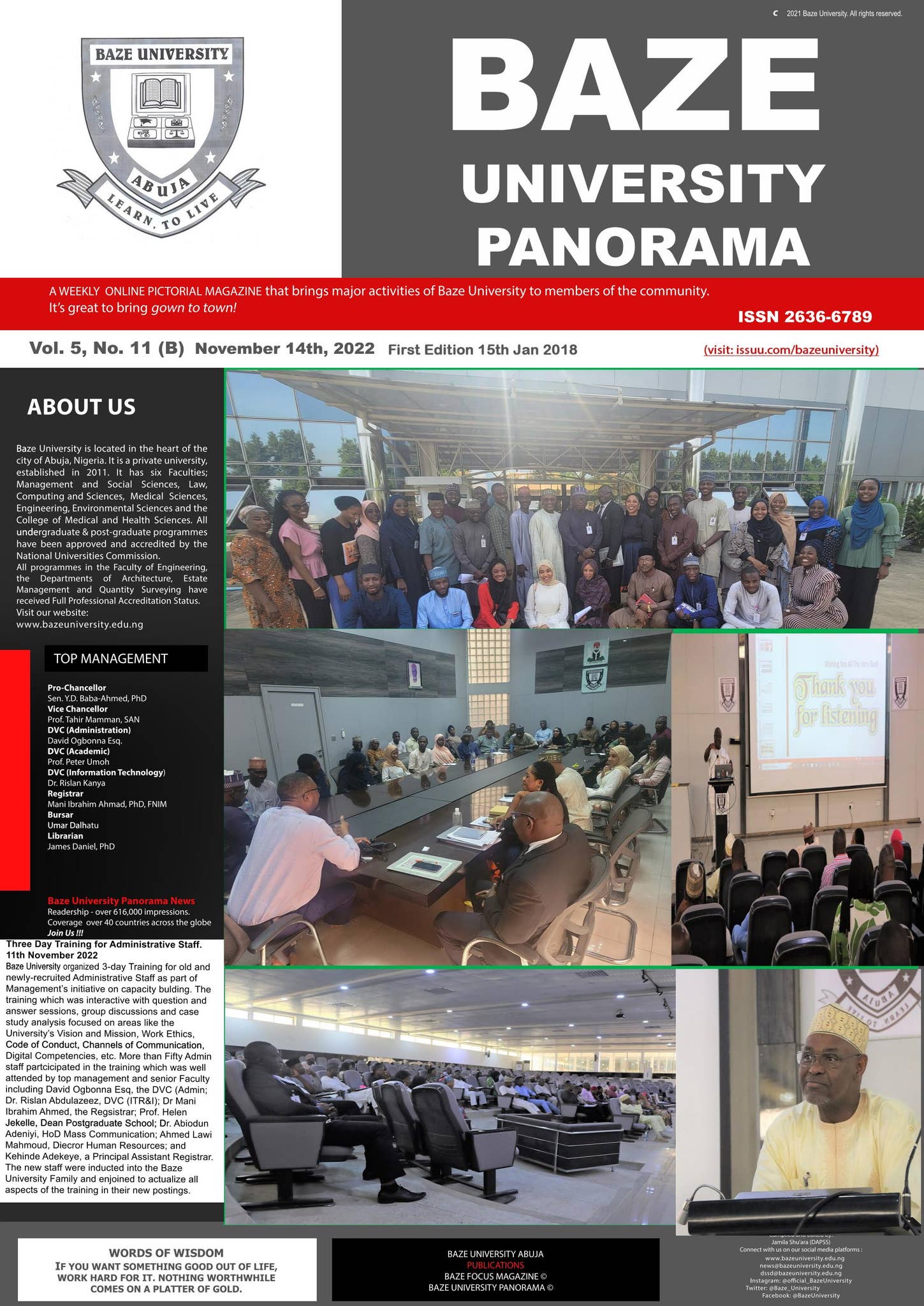 BAZE UNIVERSITY PANORAMA NEWS (14th November 2022) by Baze University ...