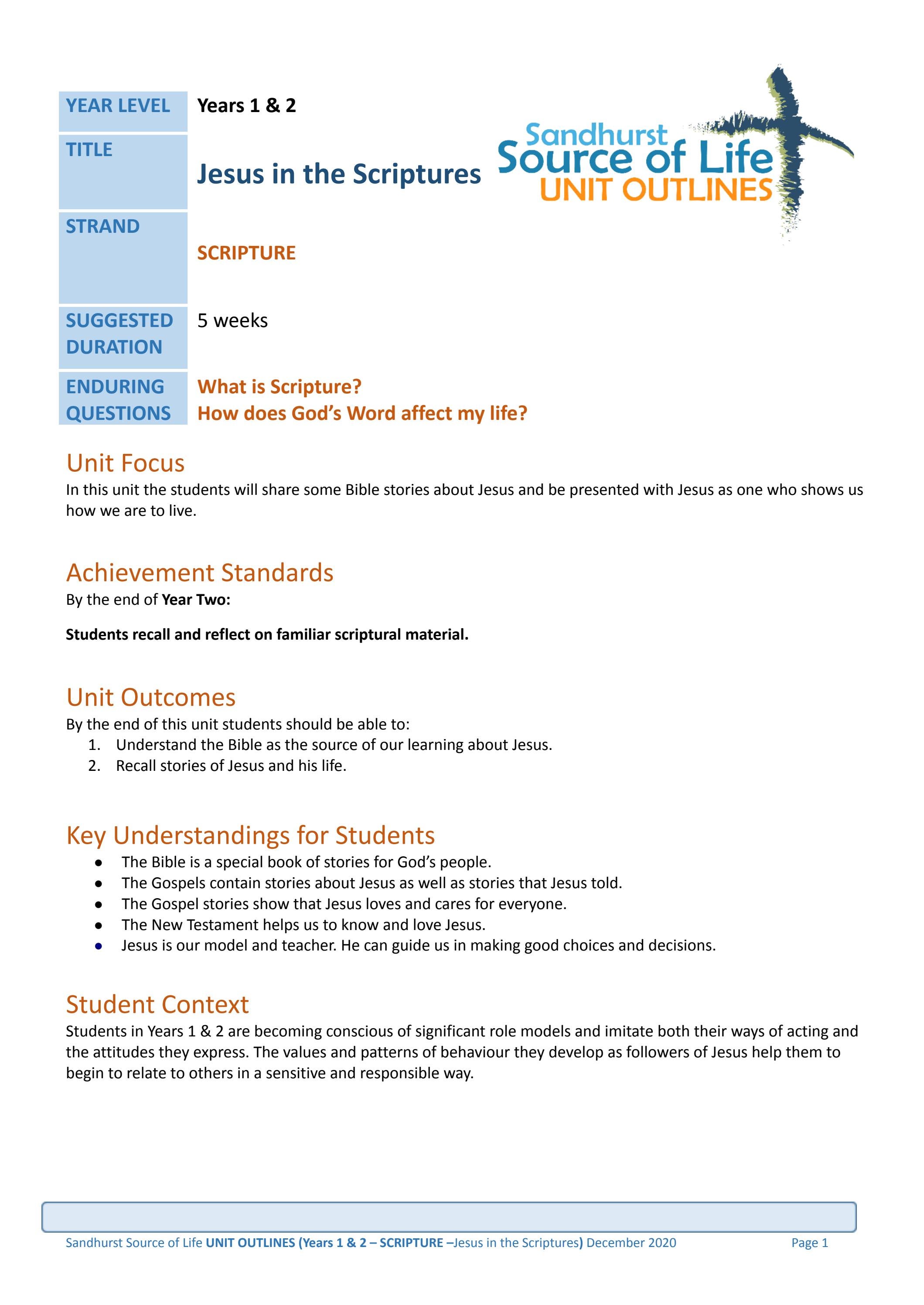 1_2 Jesus in the Scriptures by Catholic Education Office Sandhurst - Issuu