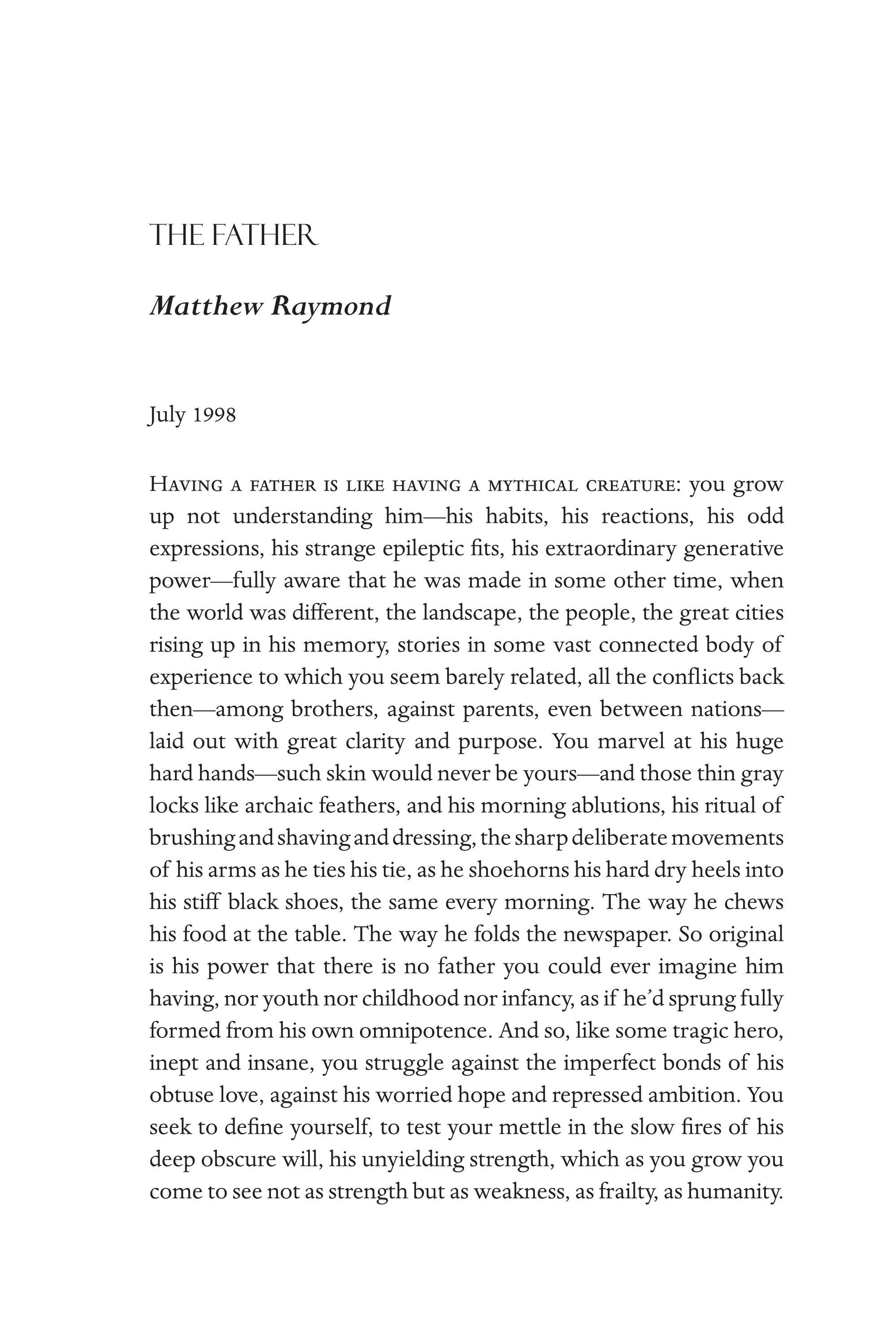 "The Father" by Matthew Raymond by newletters - Issuu