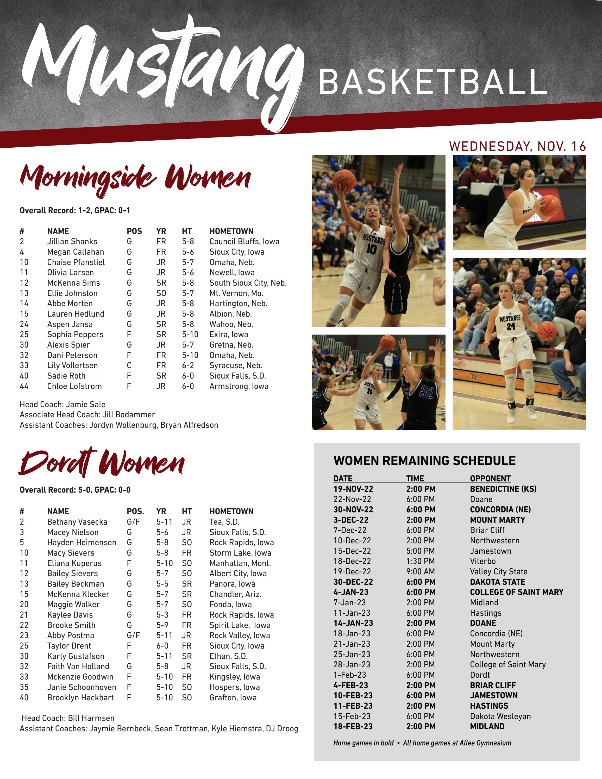 Basketball Game Day Program - Dordt 11/16/2022 by Morningside ...