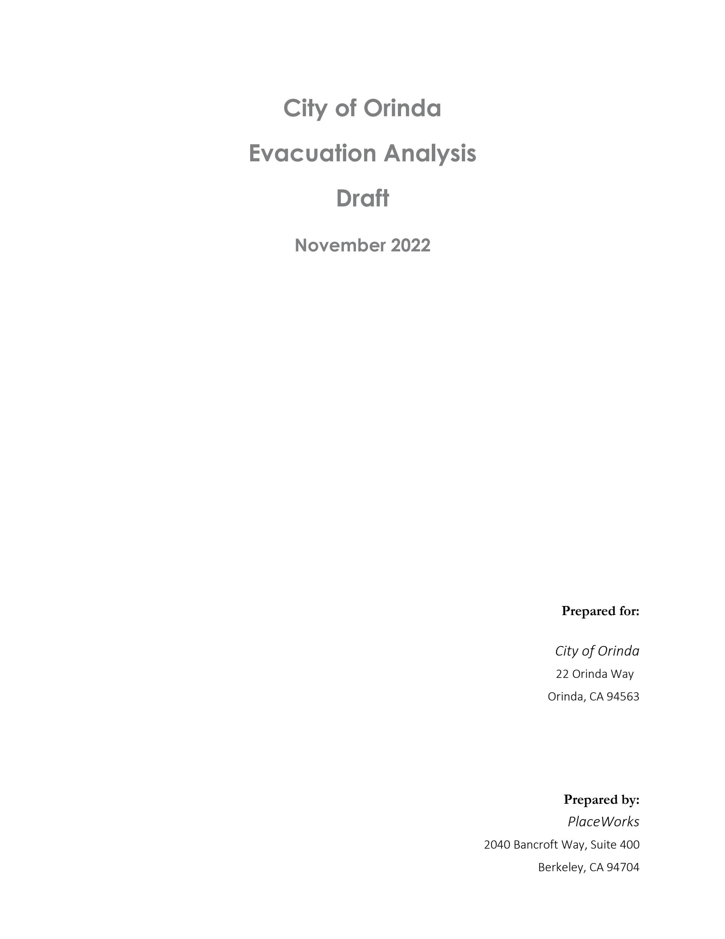 Safety Element - Draft Evacuation Analysis by City of Orinda - Issuu
