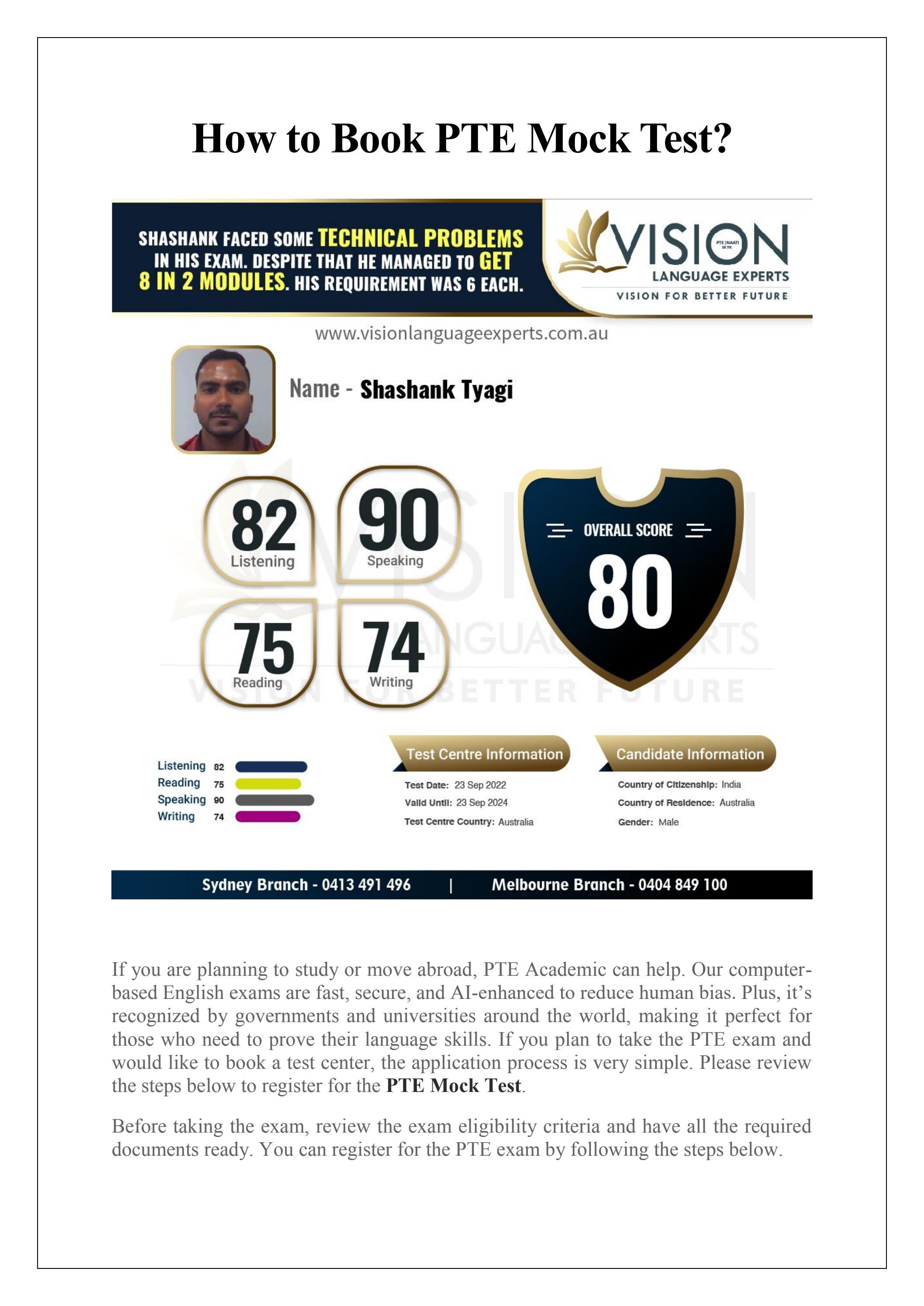 How to Book PTE Mock Test? by visionlanguageexperts - Issuu