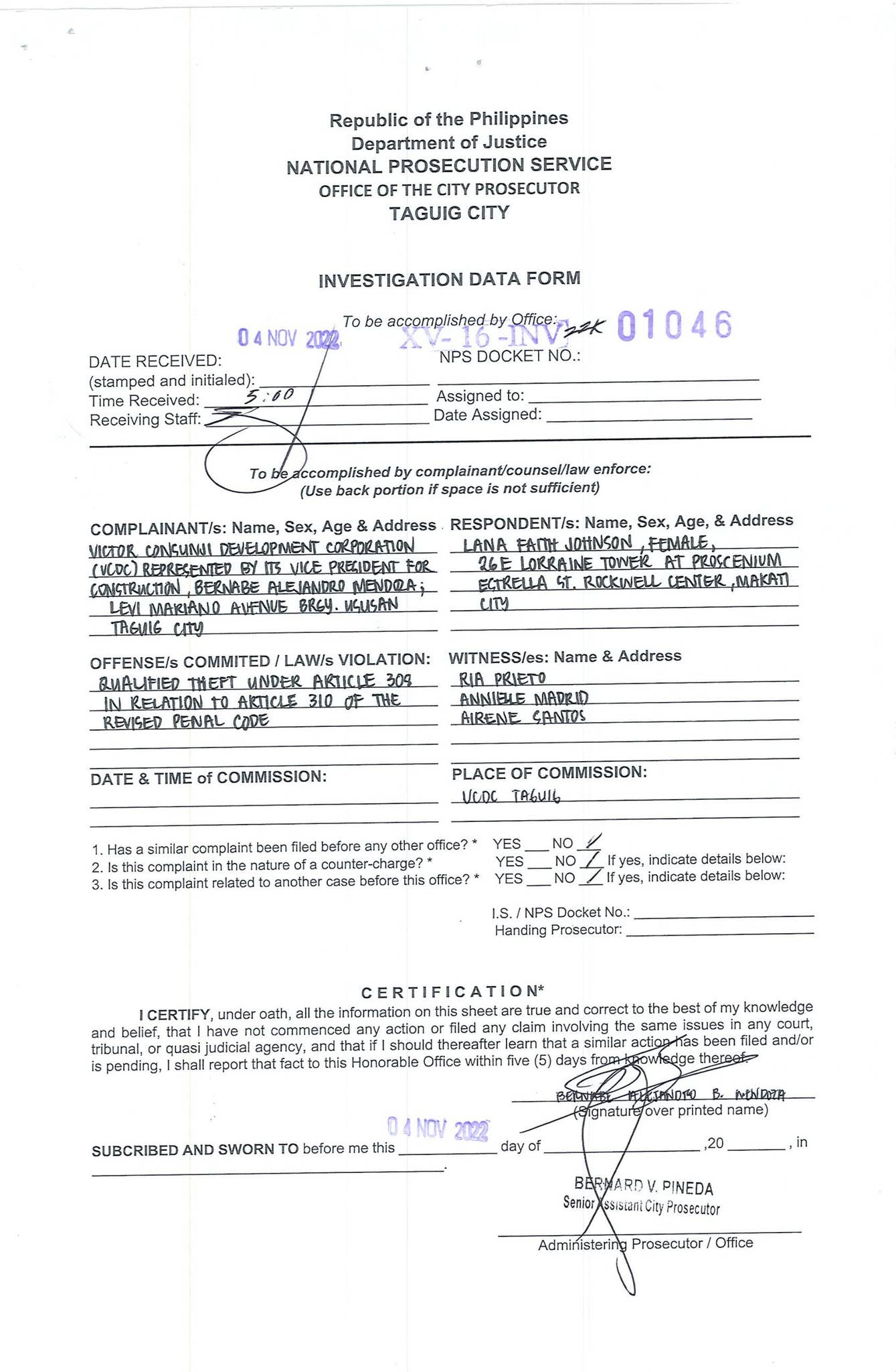 Investigation data form by myinquirer dotnet - Issuu
