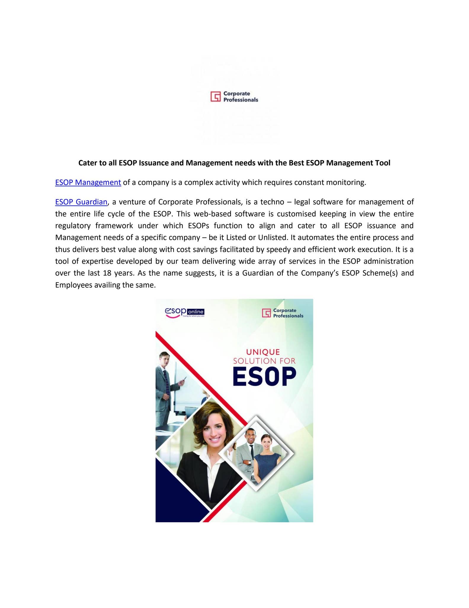 Cater to all ESOP Issuance and Management needs with the Best ESOP ...
