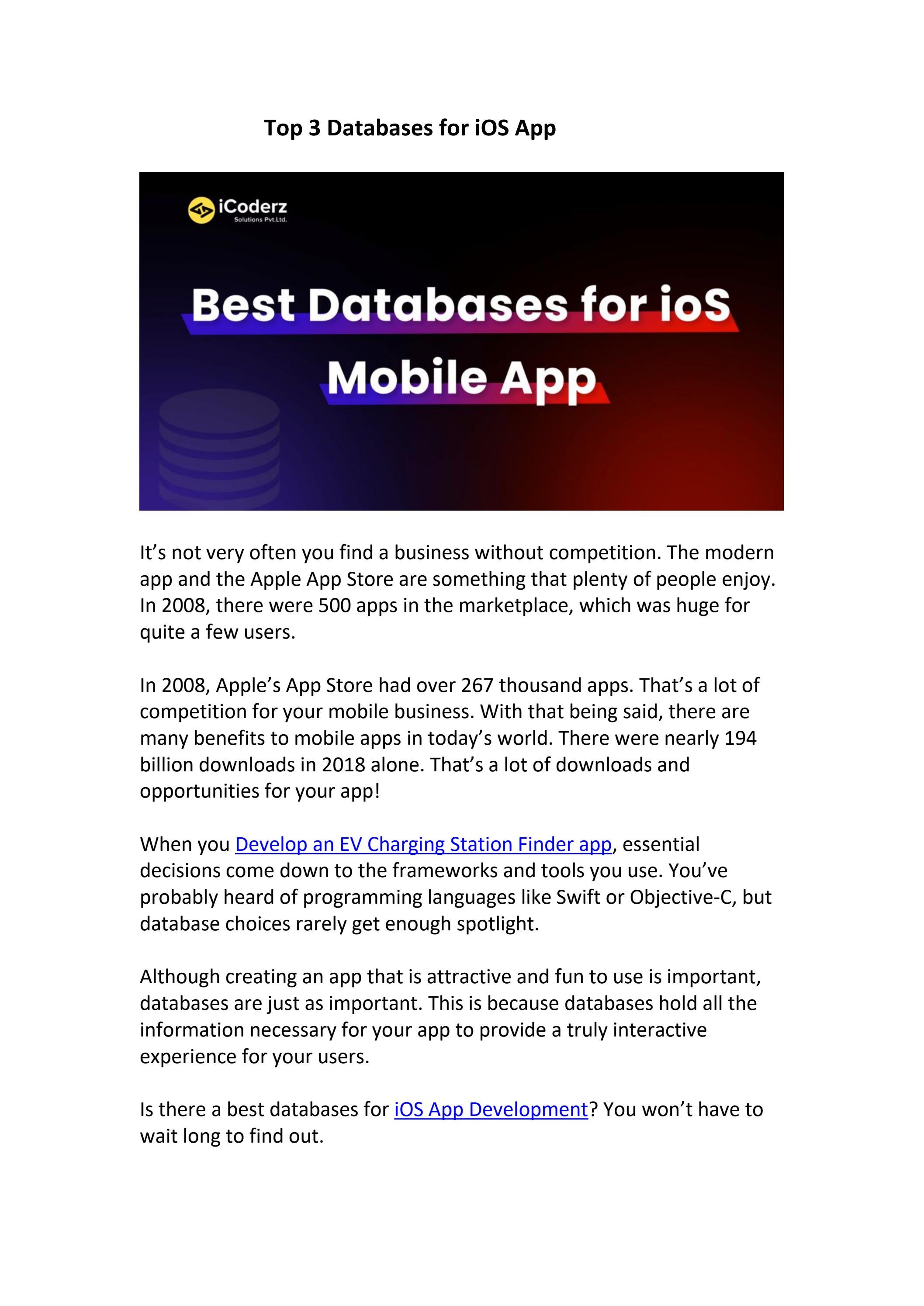 Top 3 Databases for iOS App by iCoderz Solutions - Issuu