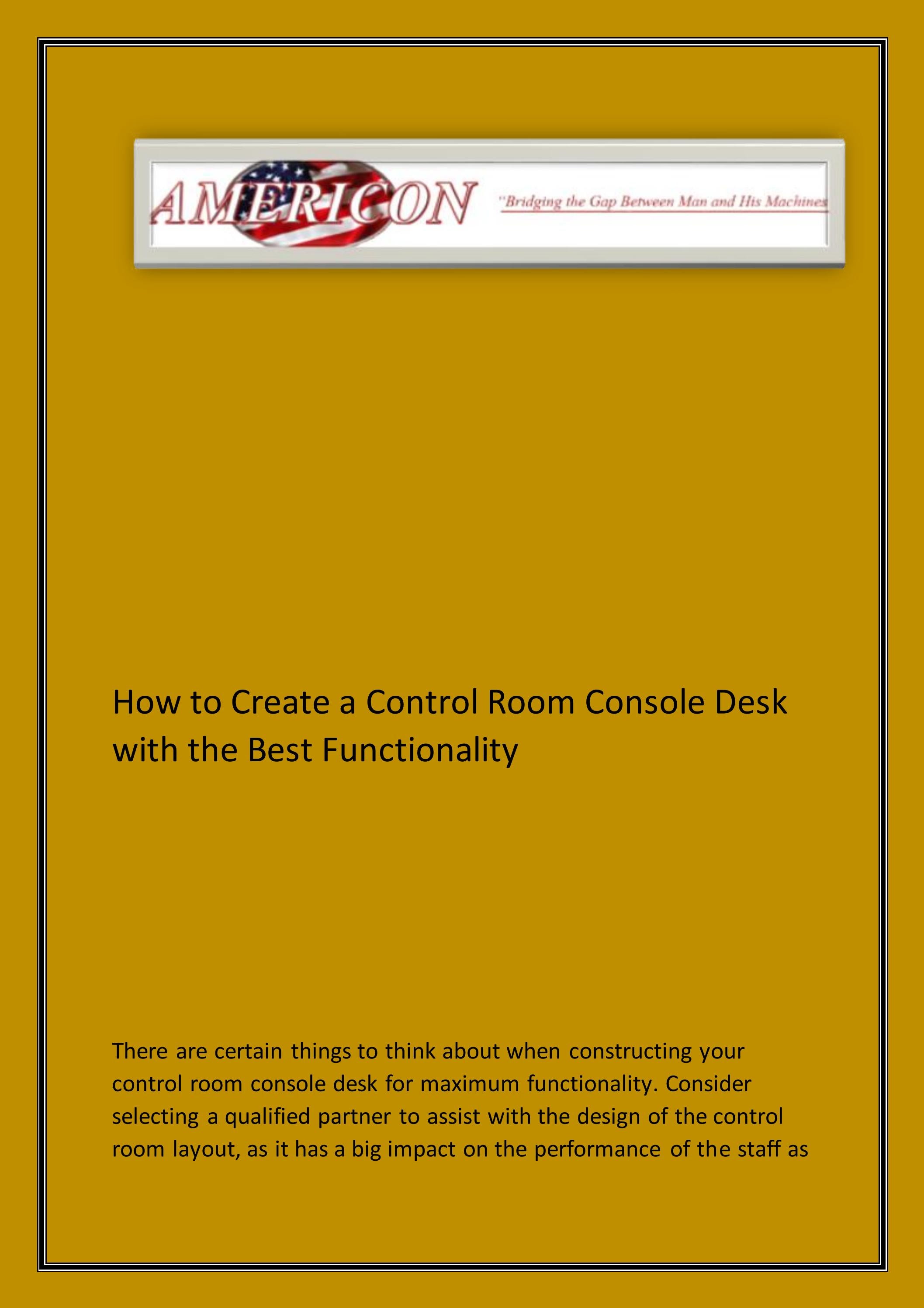 How to Create a Control Room Console Desk with the Best ...
