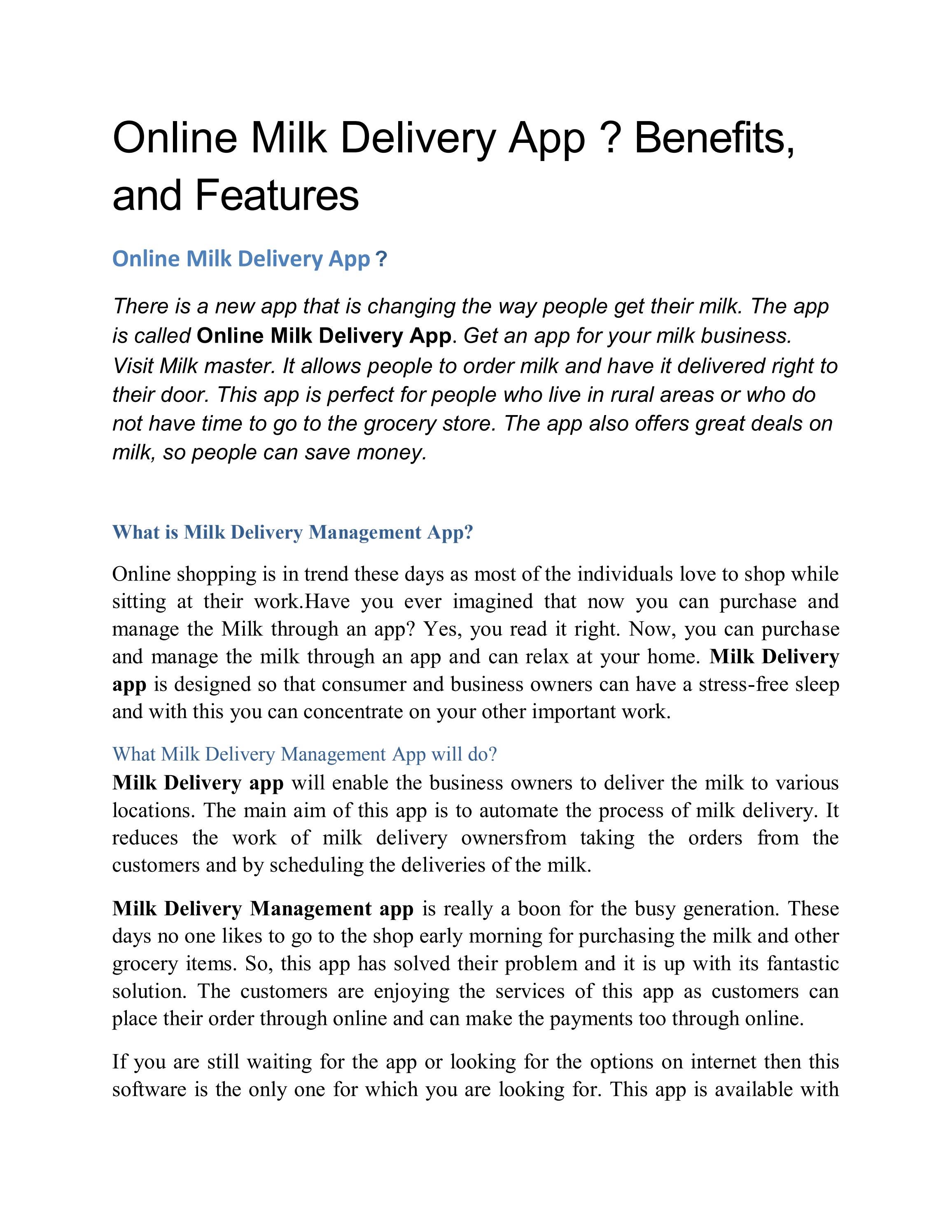 Online Milk Delivery App by milkmasterin - Issuu