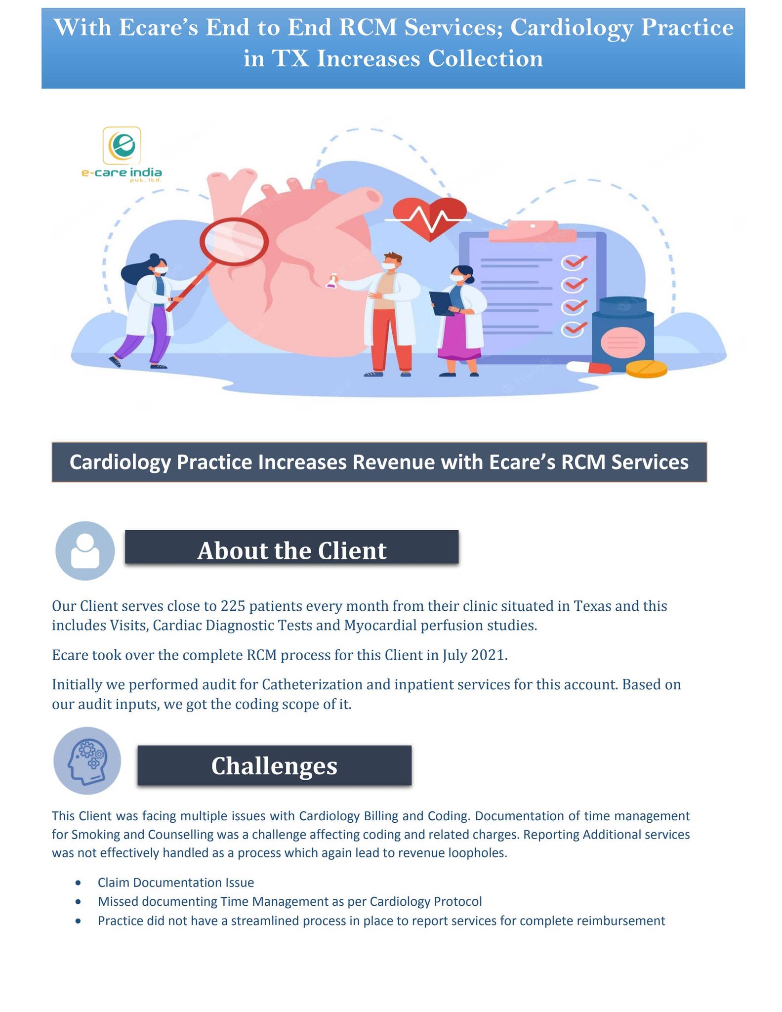 With e-care’s end to end RCM Services; Cardiology Practice in TX ...