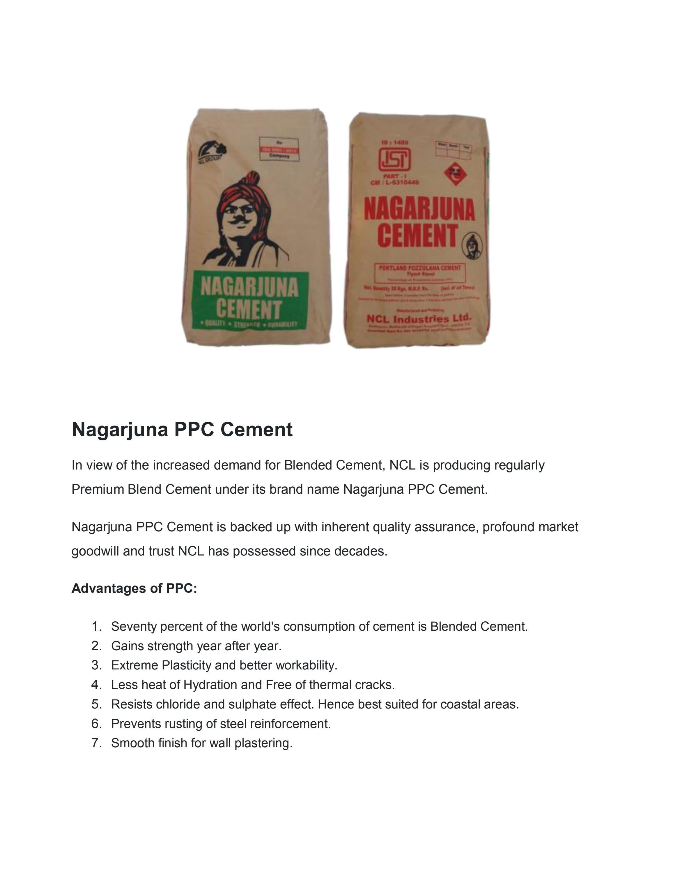 PPC Cement Manufacturer and Supplier in India - Nagarjuna Cement by ...